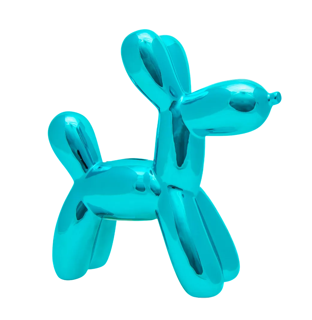 Interior Illusions Plus Blue Mini Balloon Dog Bank - 7.5" Tall | Chairish