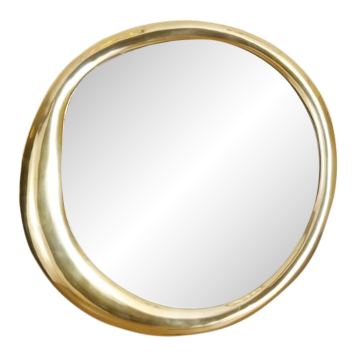 Ainsley Gold Round Mirror | Chairish