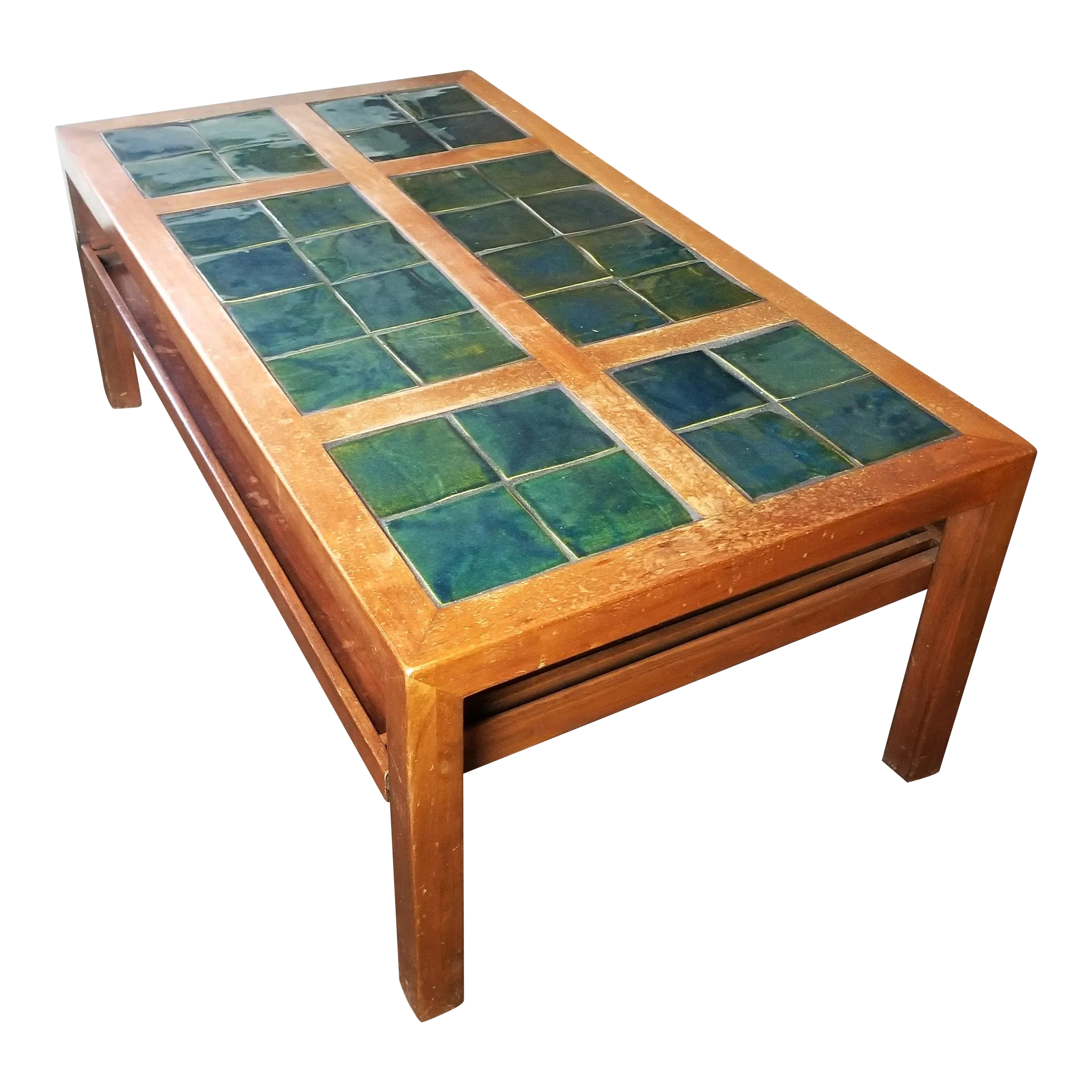 1990s Vintage Custom-Built Coffee Table With Handmade Ceramic Tiles and ...
