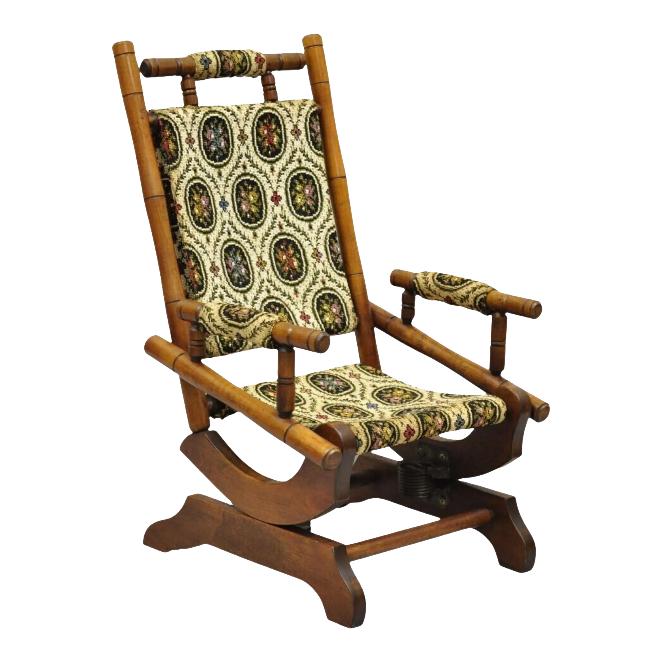 Early 1900s Antique Victorian Small Child's Maple Wood Platform Rocker ...