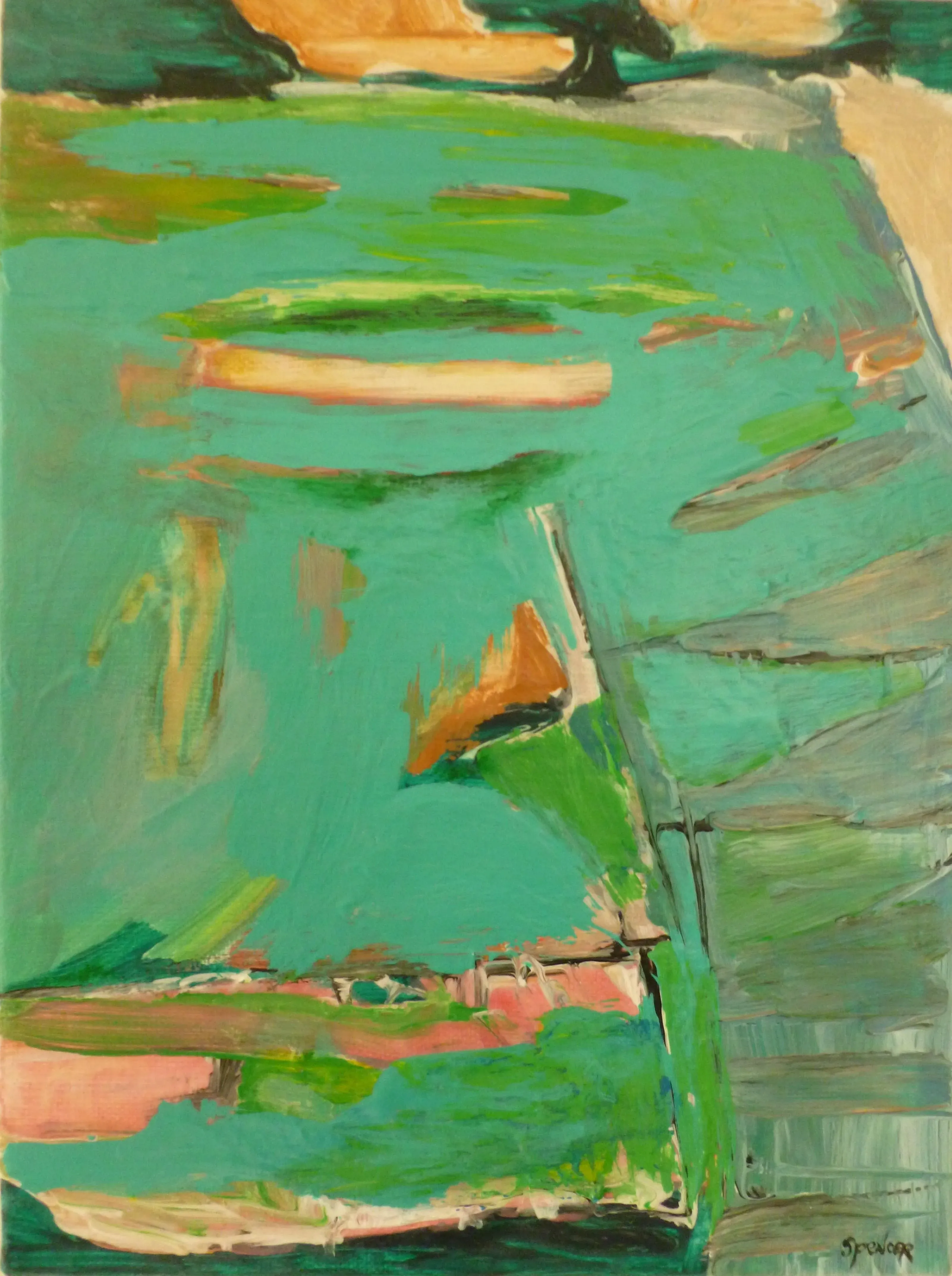 "Pond" Abstract Acrylic Painting by Scott Spencer | Chairish