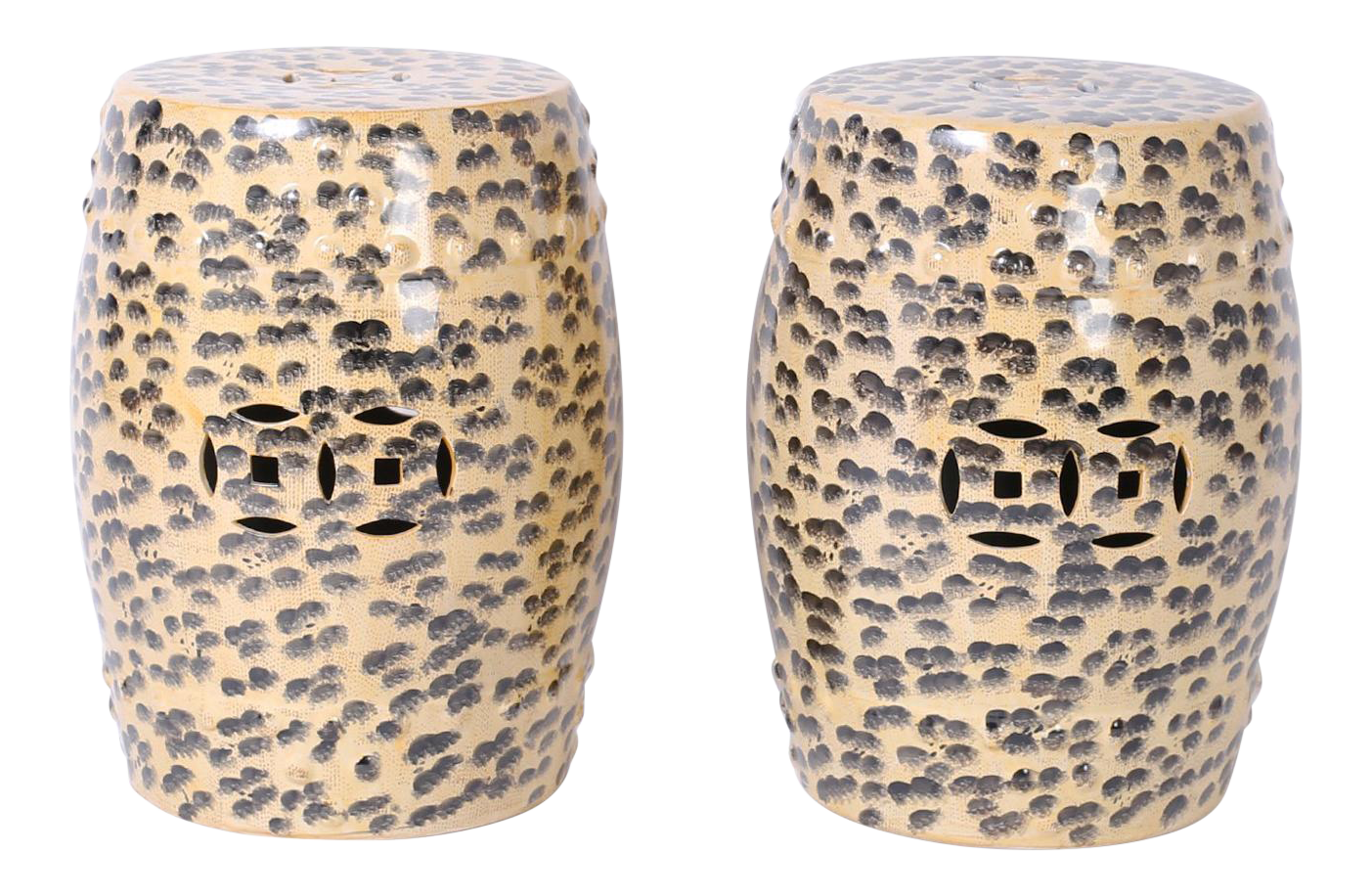 Chinese Leopard Garden Seats - A Pair | Chairish