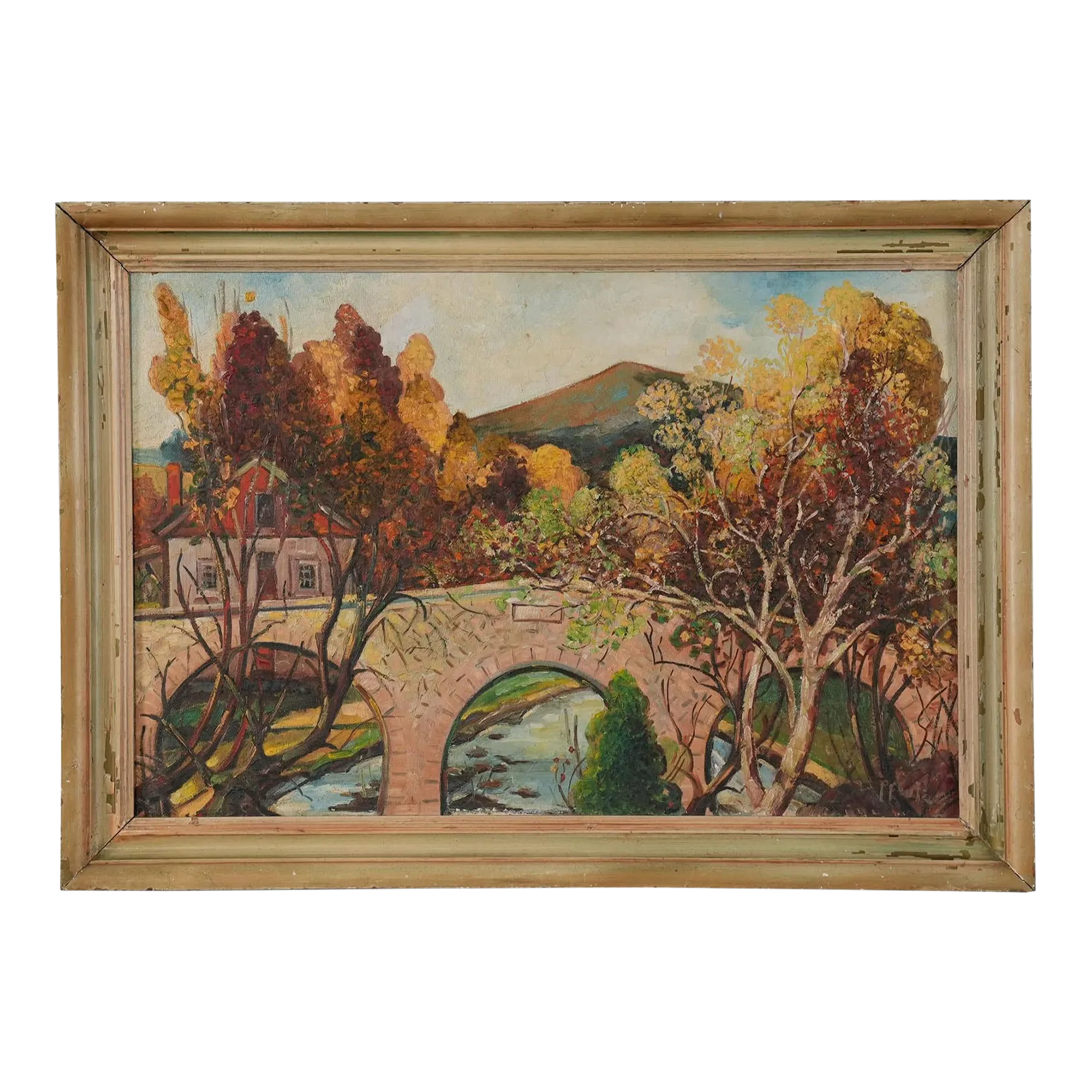 Lancaster Bridge Original Oil Painting | Chairish