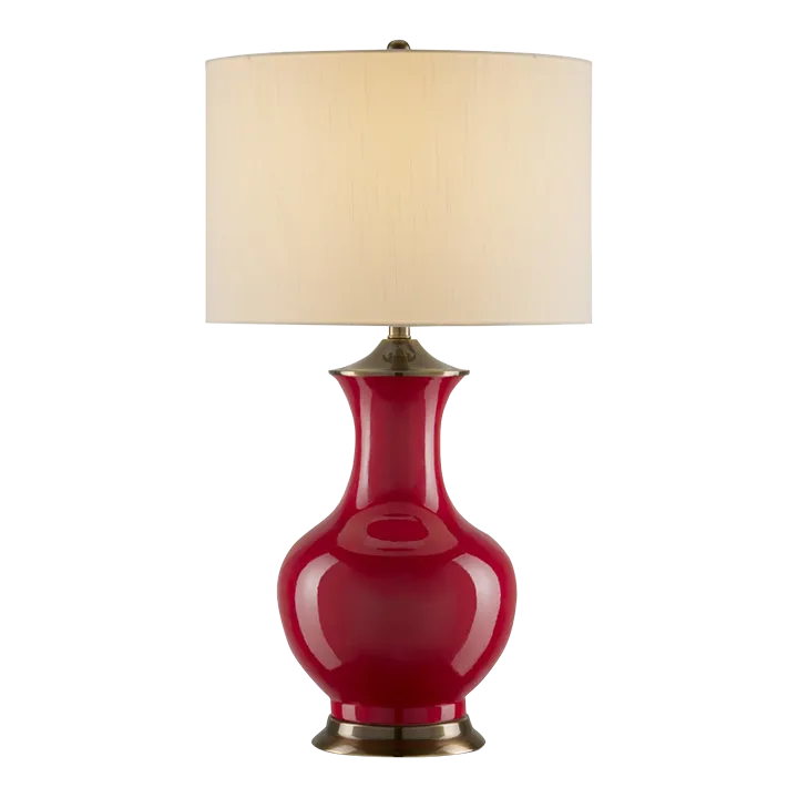 Currey & Company Lilou Red Table Lamp | Chairish