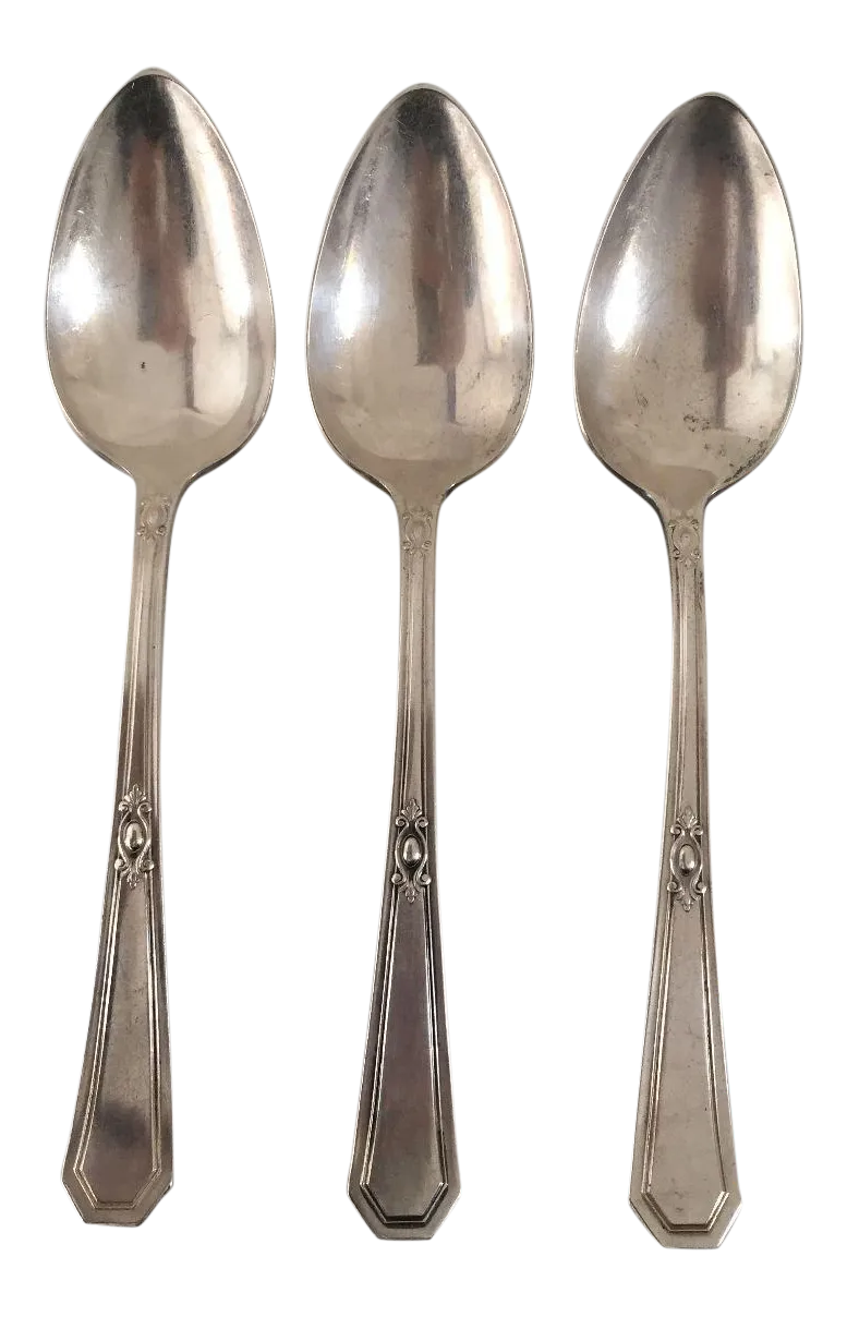 Vintage Silver Plate Table Spoons - Set of 3 | Chairish