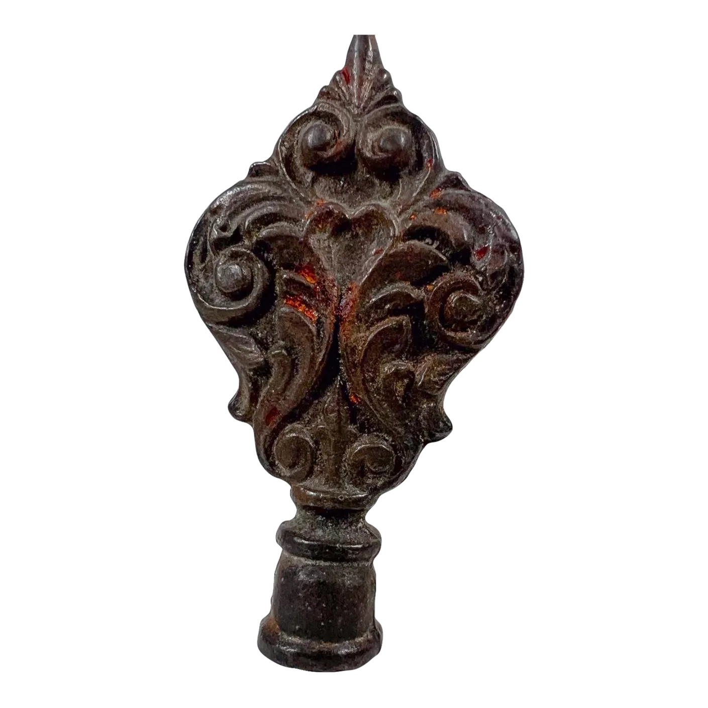 Old Vintage Art Nouveau Lamp Finial Ornament Cast Iron | Chairish