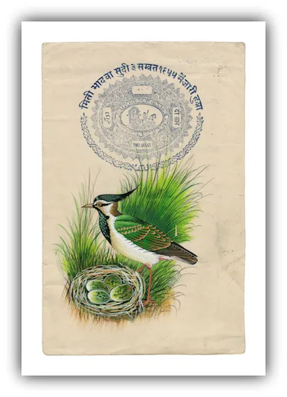 Vintage Indian Stamp Paper Archival Print | Chairish