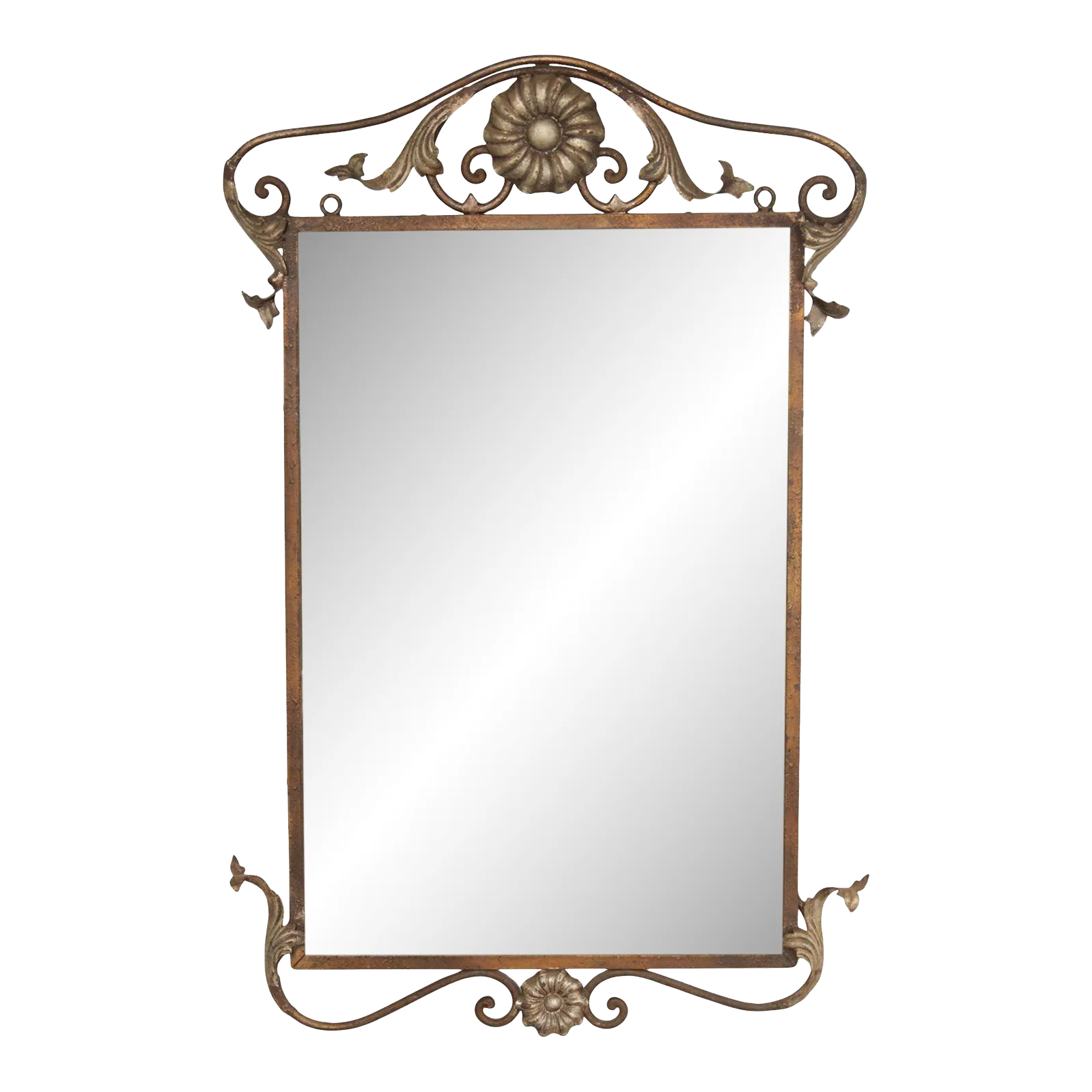 Tuscan Style Scrolled Iron Work Wall Mirror | Chairish