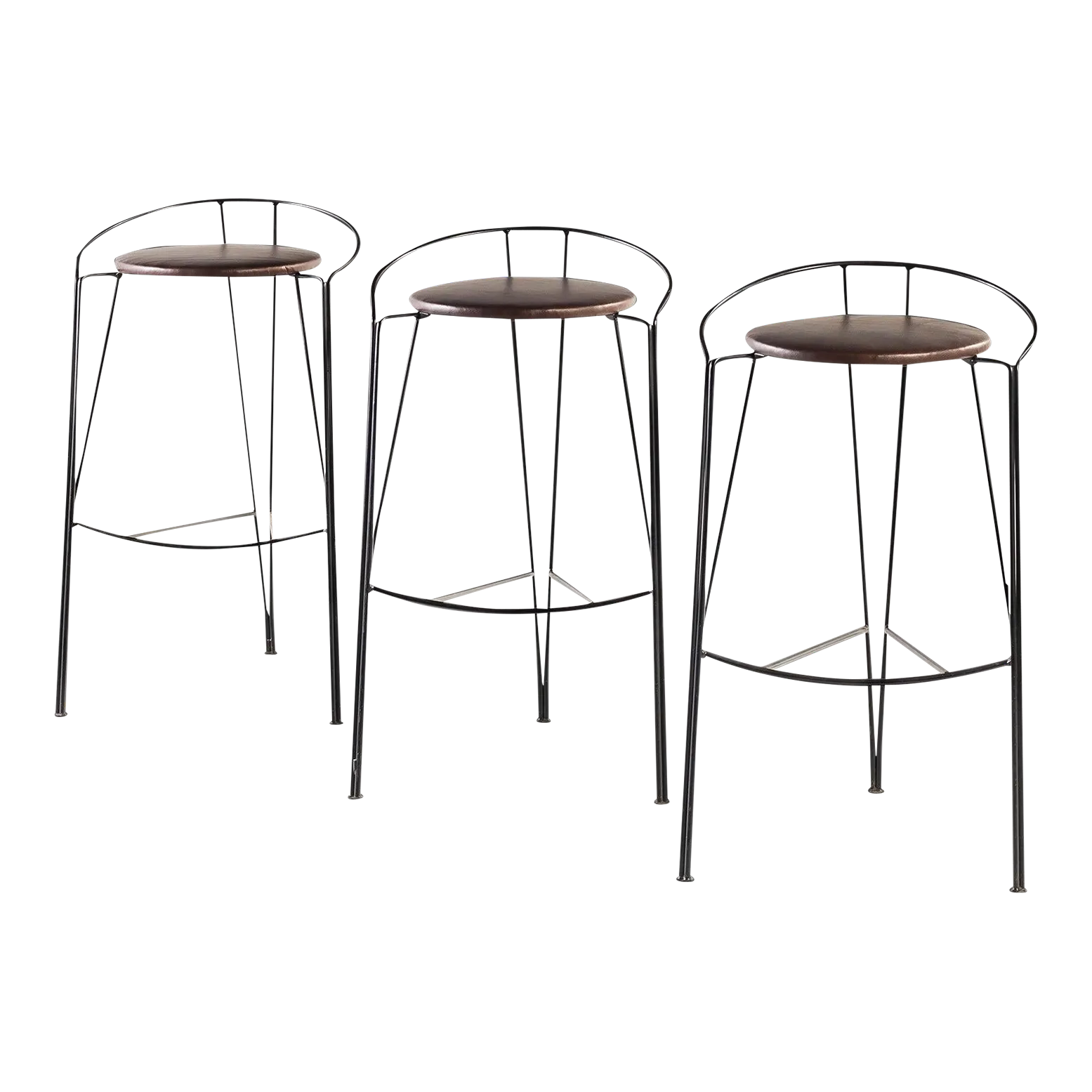 Post Modern "Silver Moon" Bar Stools with New Leather Seats by Pascal ...