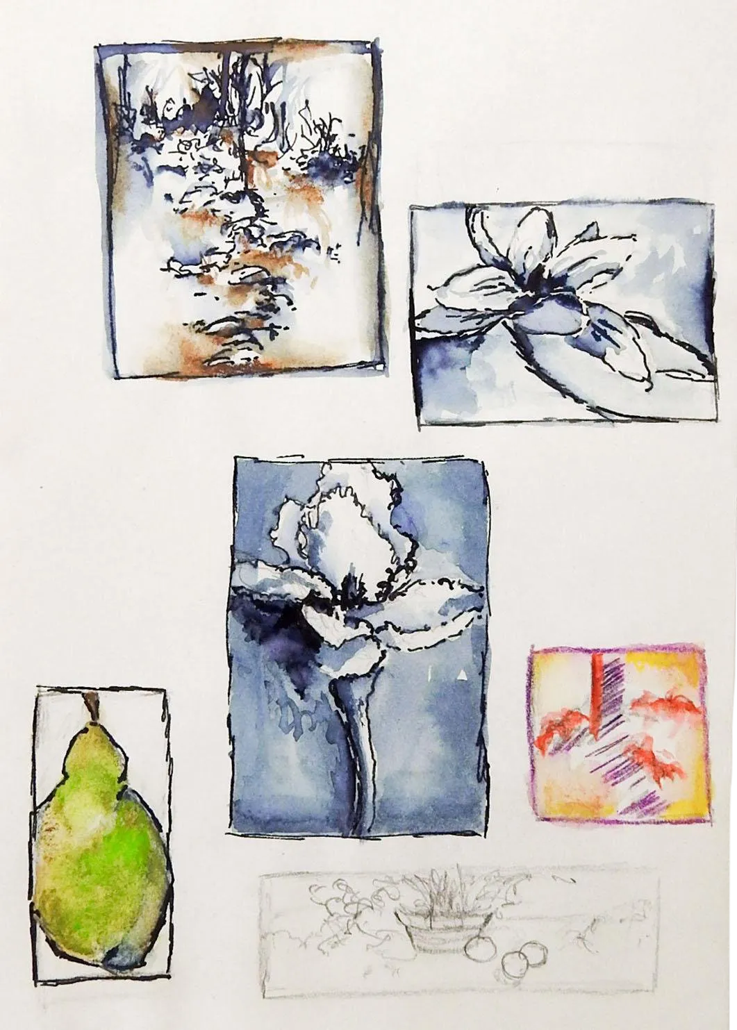 1980s Pen & Ink Drawing Studies | Chairish