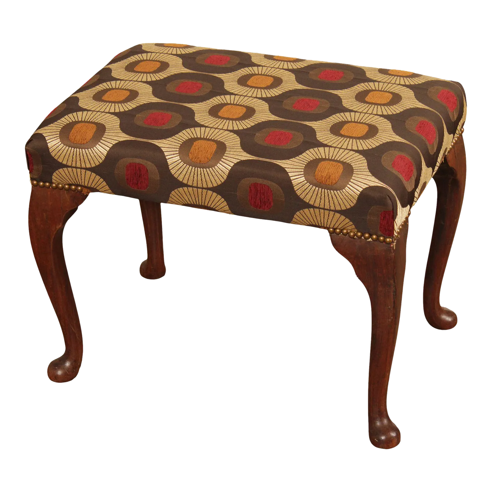 Antique Queen Anne Mahogany Stool | Chairish