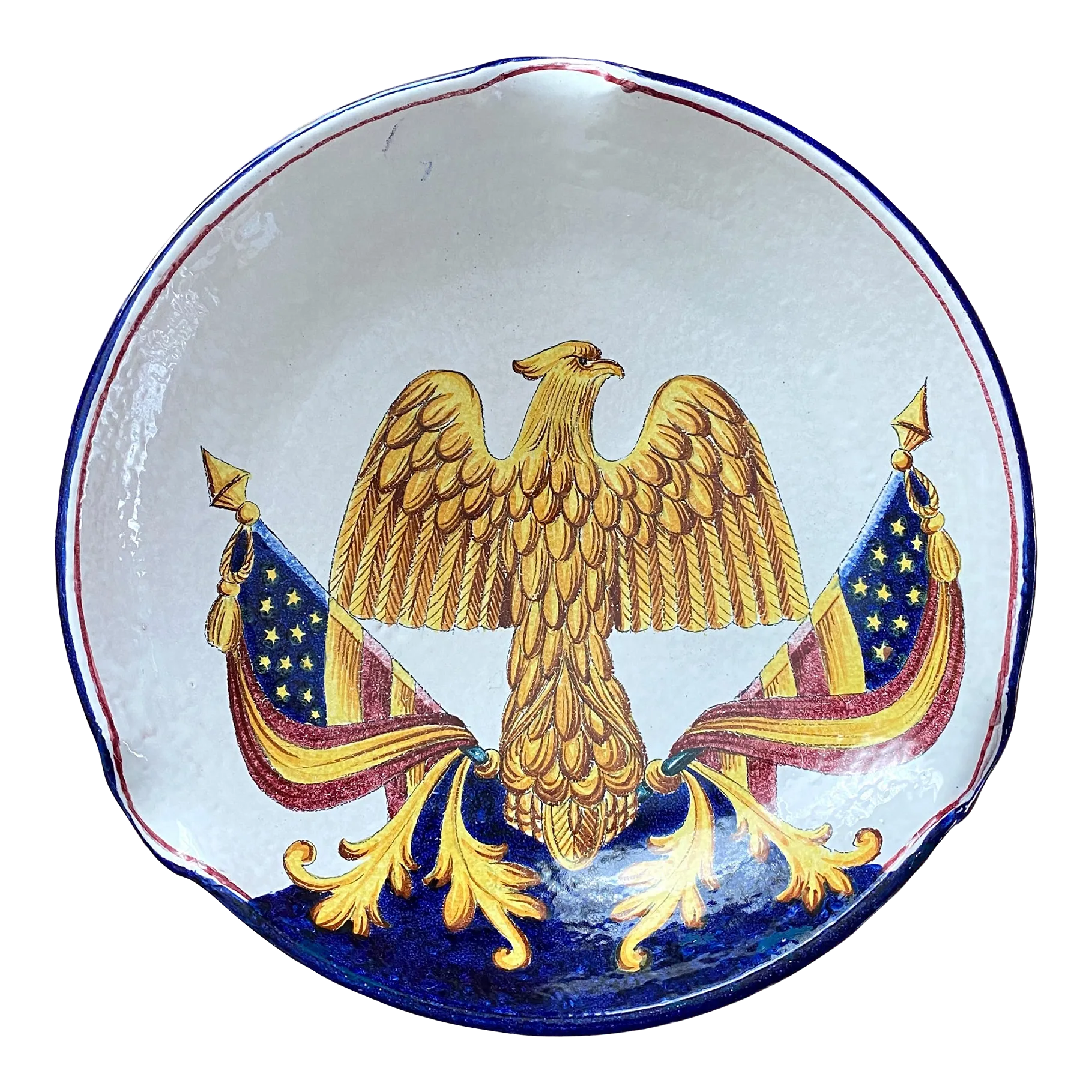 Vintage 1960s Large Handmade Italian American Bald Eagle and Flags ...