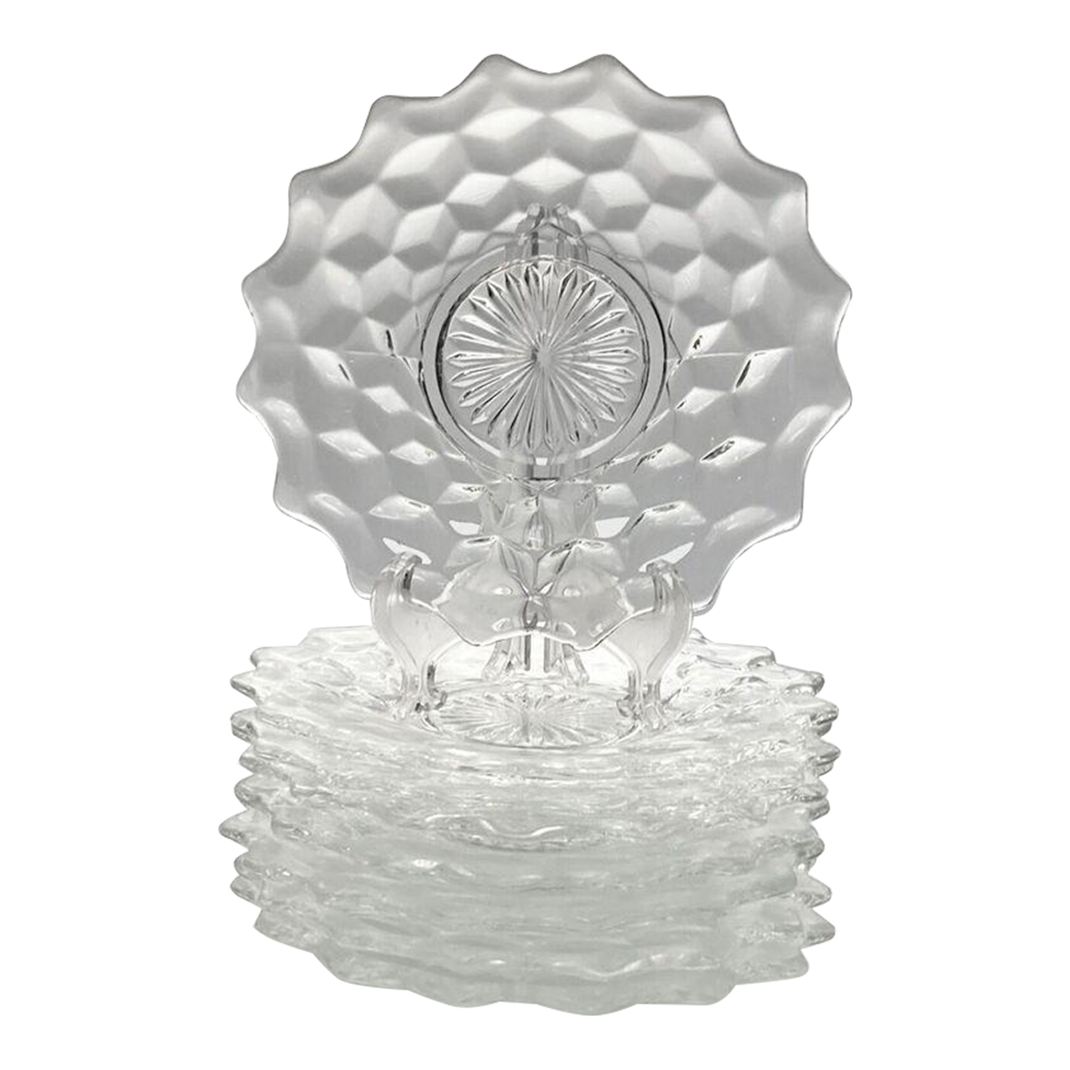 1970s Fostoria “American” Set of 8 Glass Bread Plates | Chairish