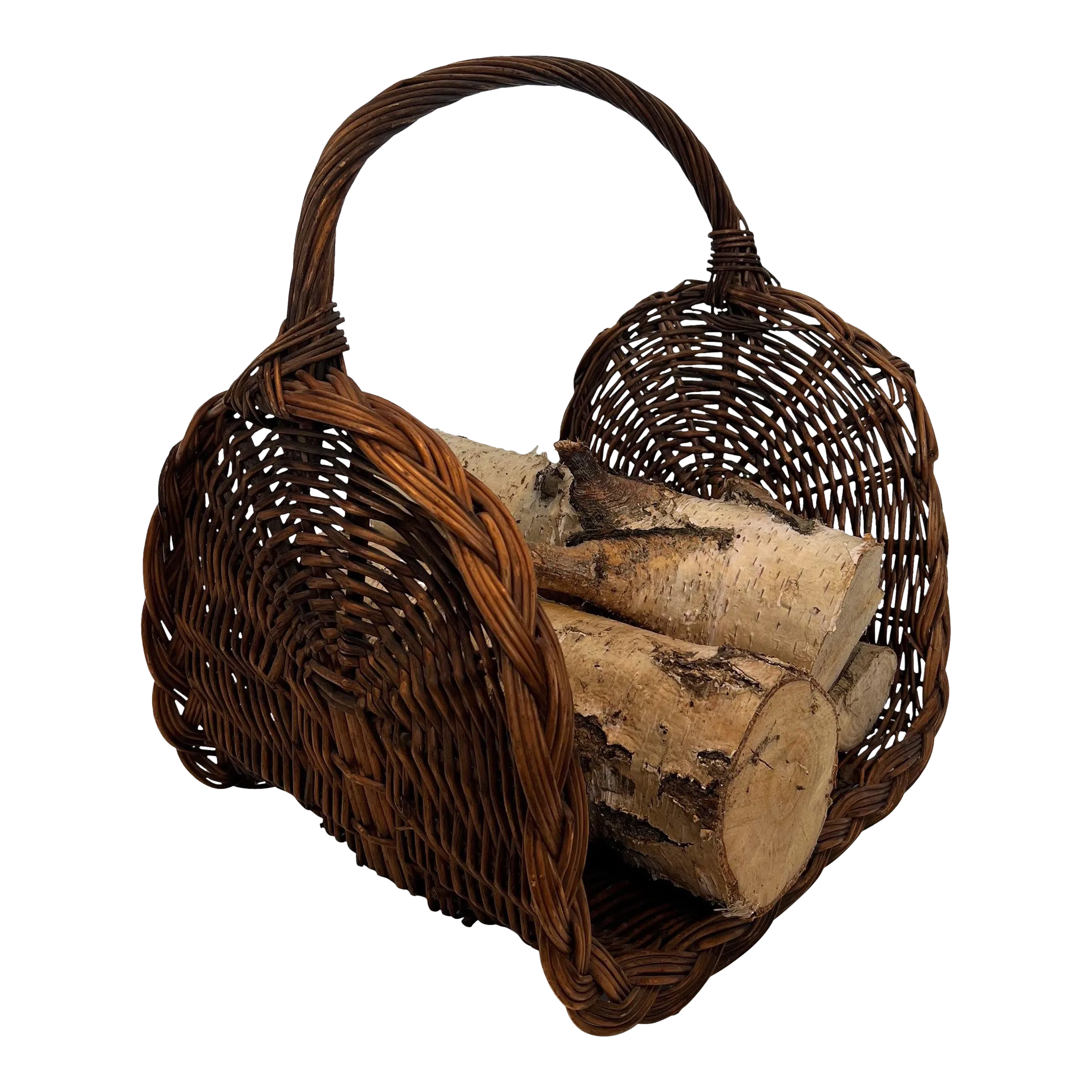 Rattan Log Holder. French Work. Circa 1970 | Chairish