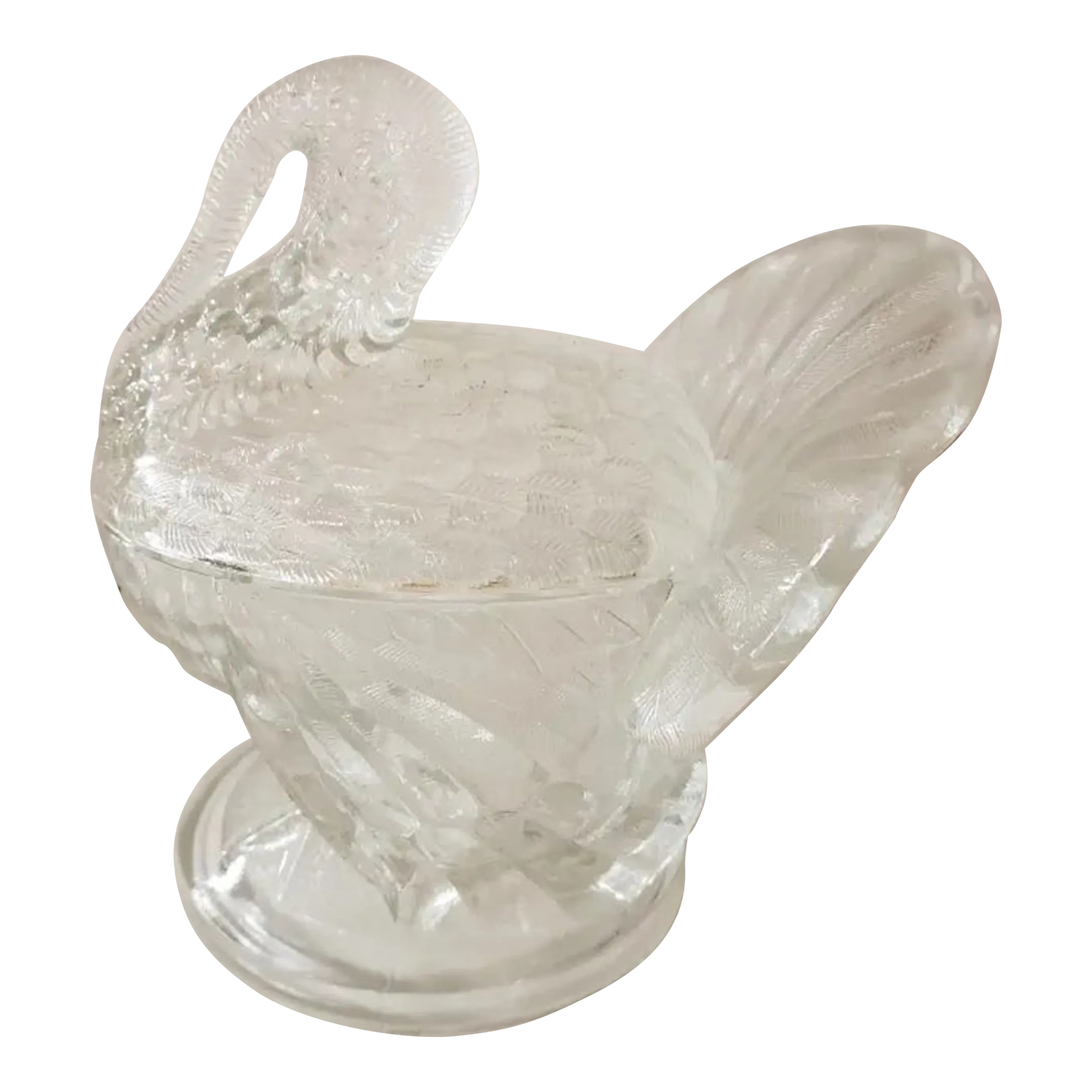 Vintage Le Smith Clear Glass Turkey "Tom Turkey" Shaped Lidded Candy ...
