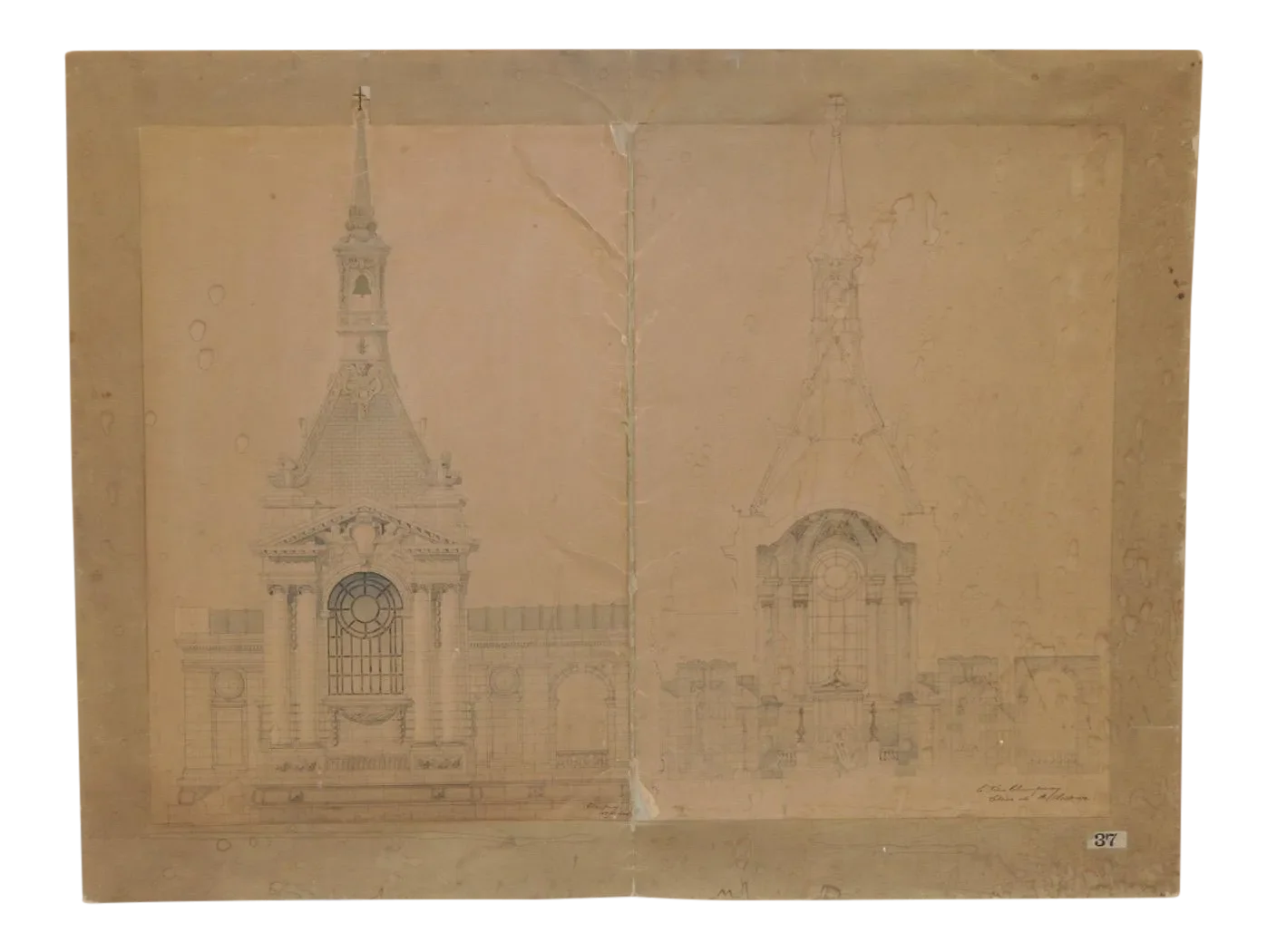 18th/19th Century Master Architectural Drawings | Chairish