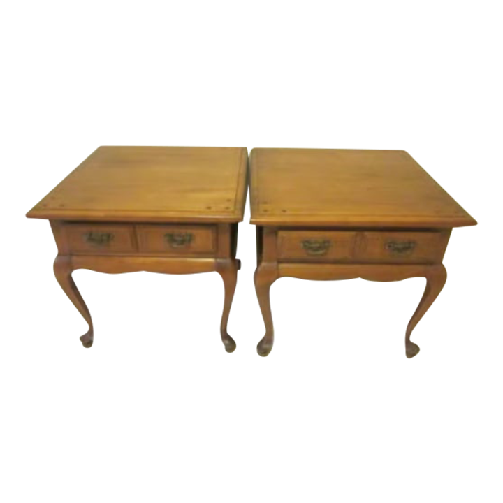 1970s Colonial Maple End Tables Wood Sprague Carleton Style Set of 2 ...