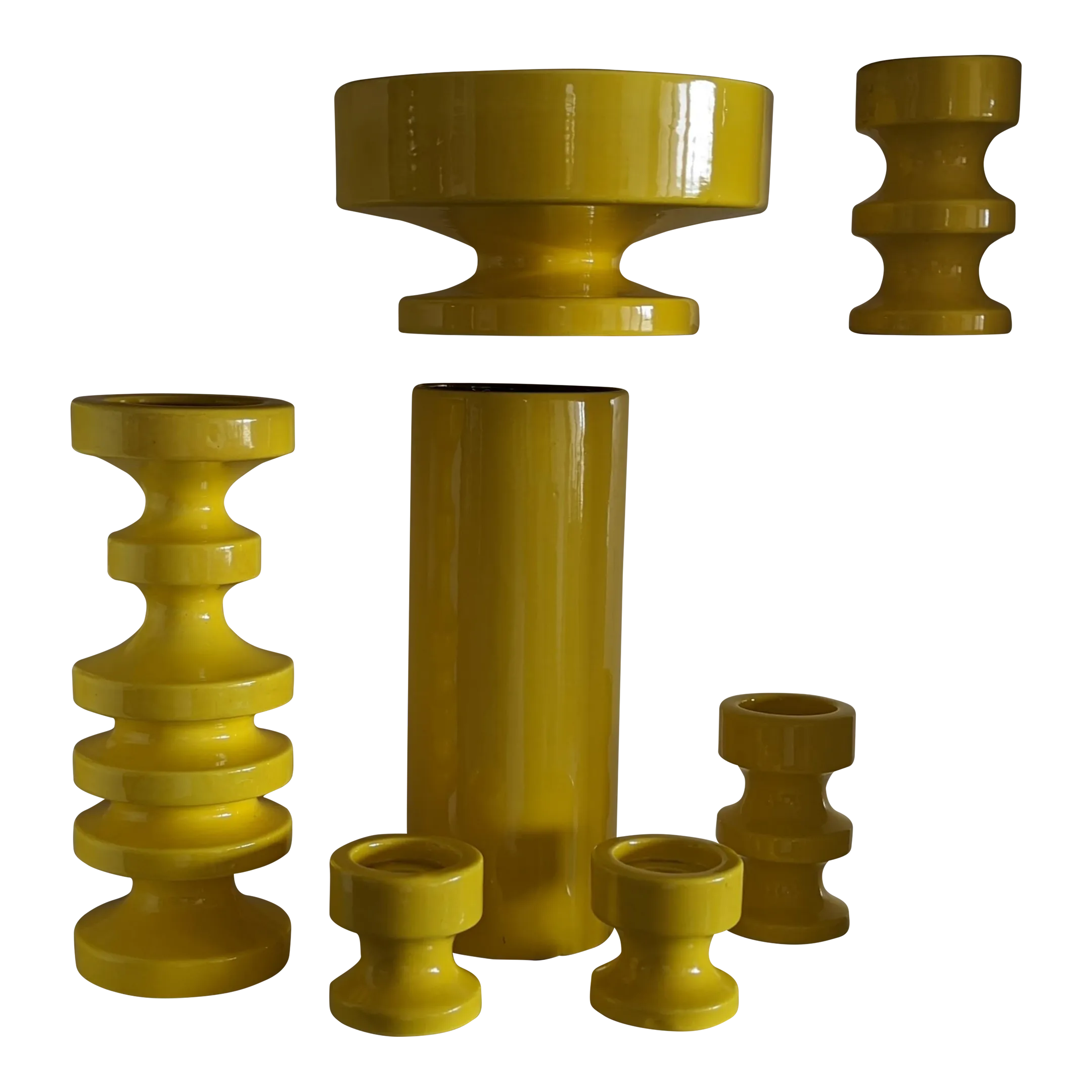 1960s Royal Haeger Solid Yellow Modern Candle Holder by Alrun Guest ...