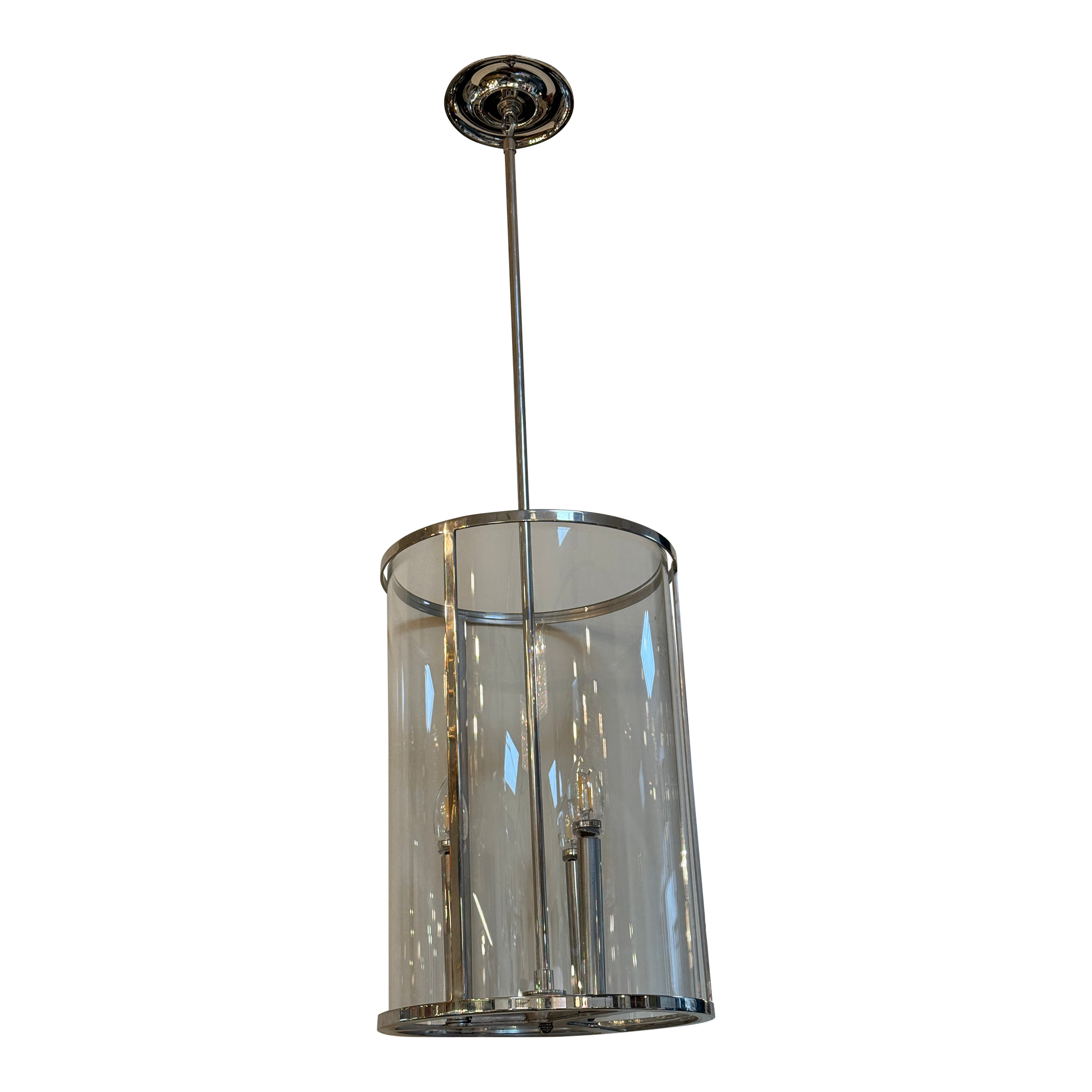 Urban Electric Altamont Open Nickel + Glass Pendant | Chairish