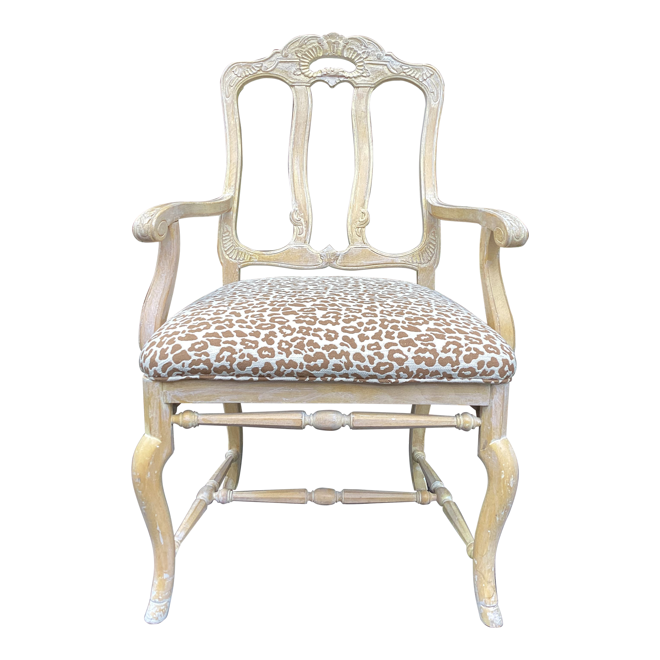 Rustic white ornate carved chair store