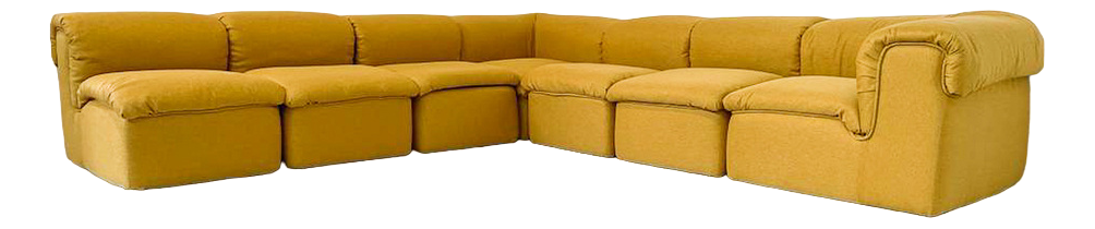 Mid-Century Modern Yellow Modular Sofa, 1960s, Set of 7 | Chairish