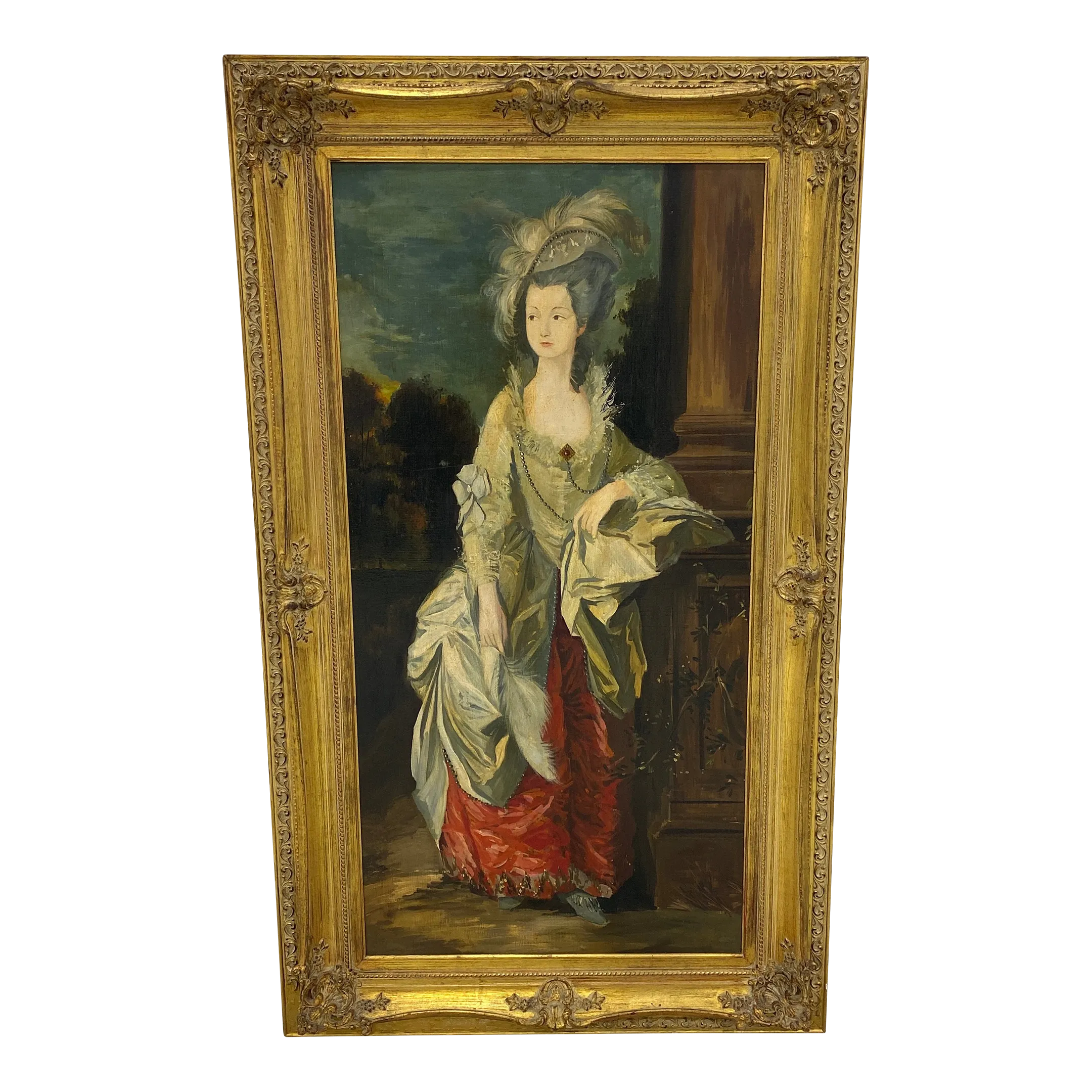 Early 20th Century French Aristocrat Woman Portrait Painting Unknown ...