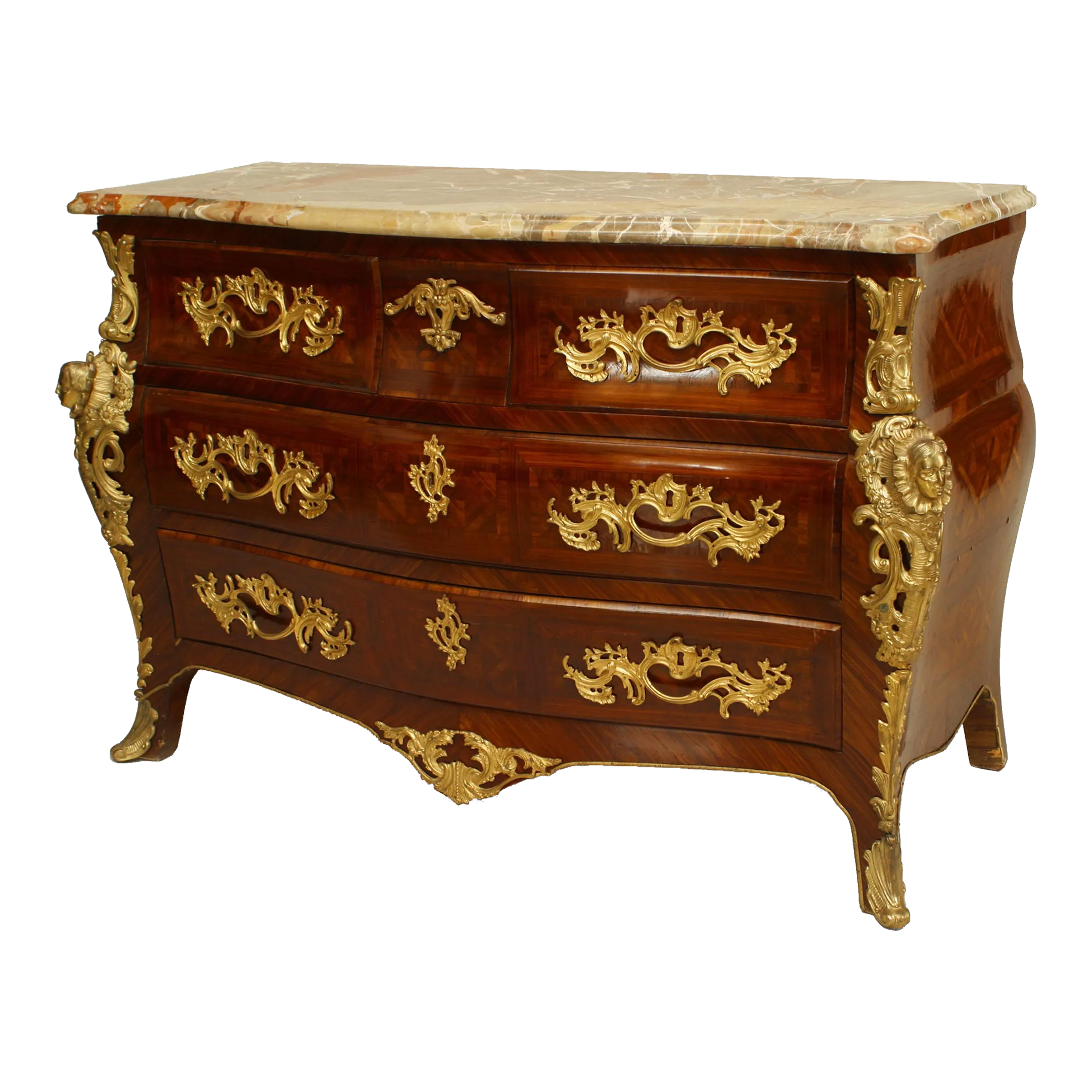 French Louis XV Style Kingwood Commode | Chairish