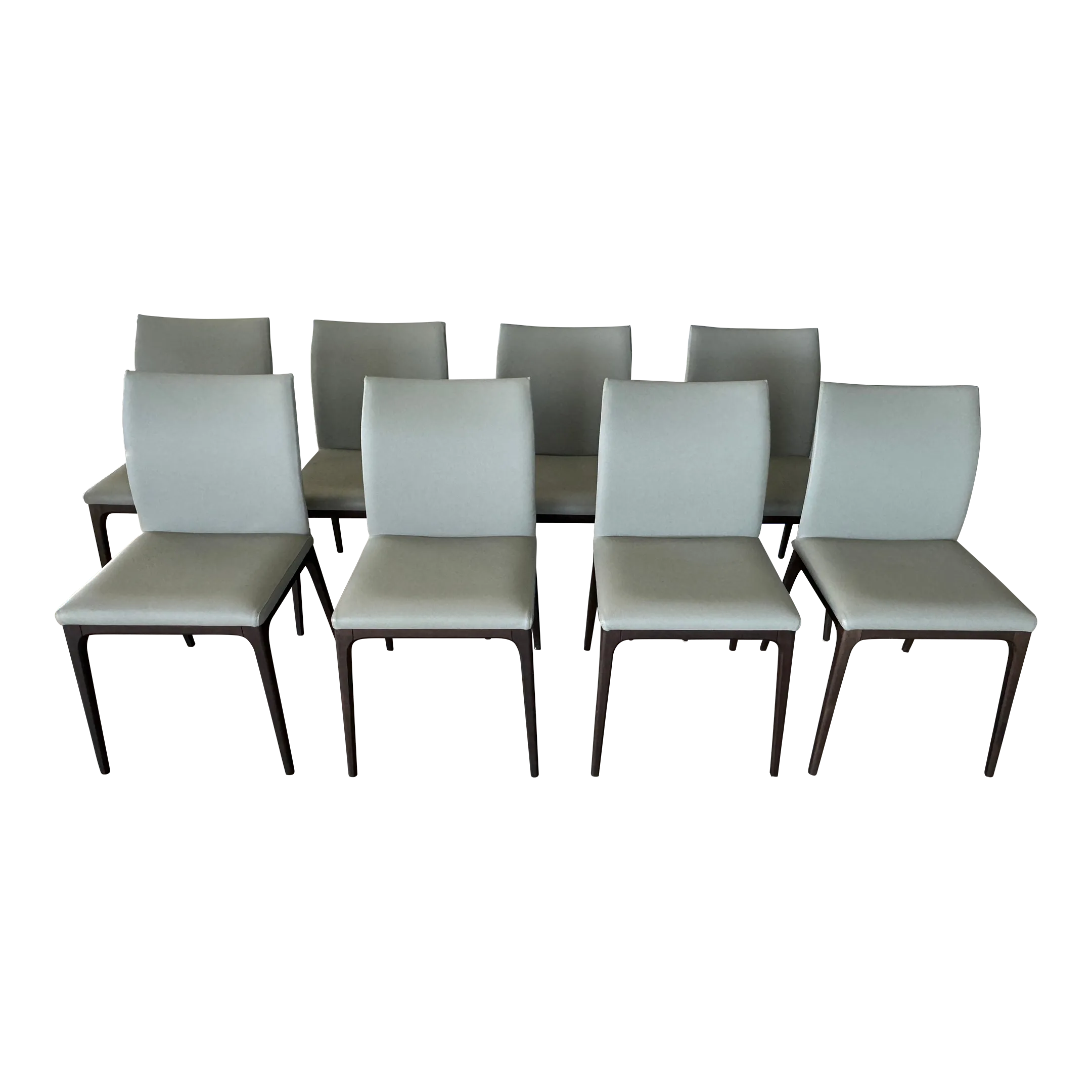 Yves Dining Chair by Artefacto in Gray Leather | Chairish