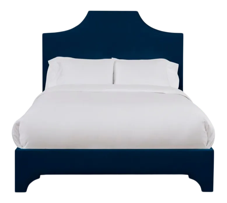 Kit King Bedframe, Navy Velvet | Chairish