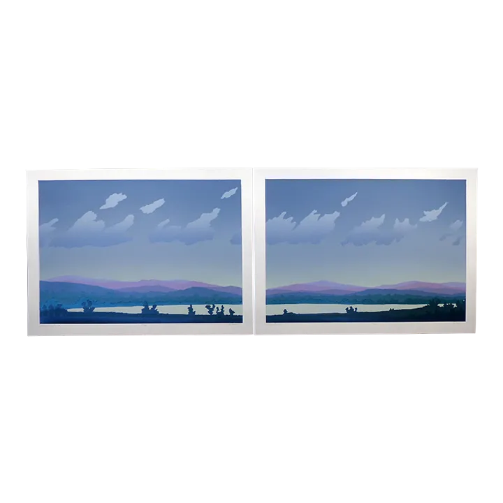 1980s "Summer Dusk I & II St. II" Jim Boutwell Diptych Signed and ...