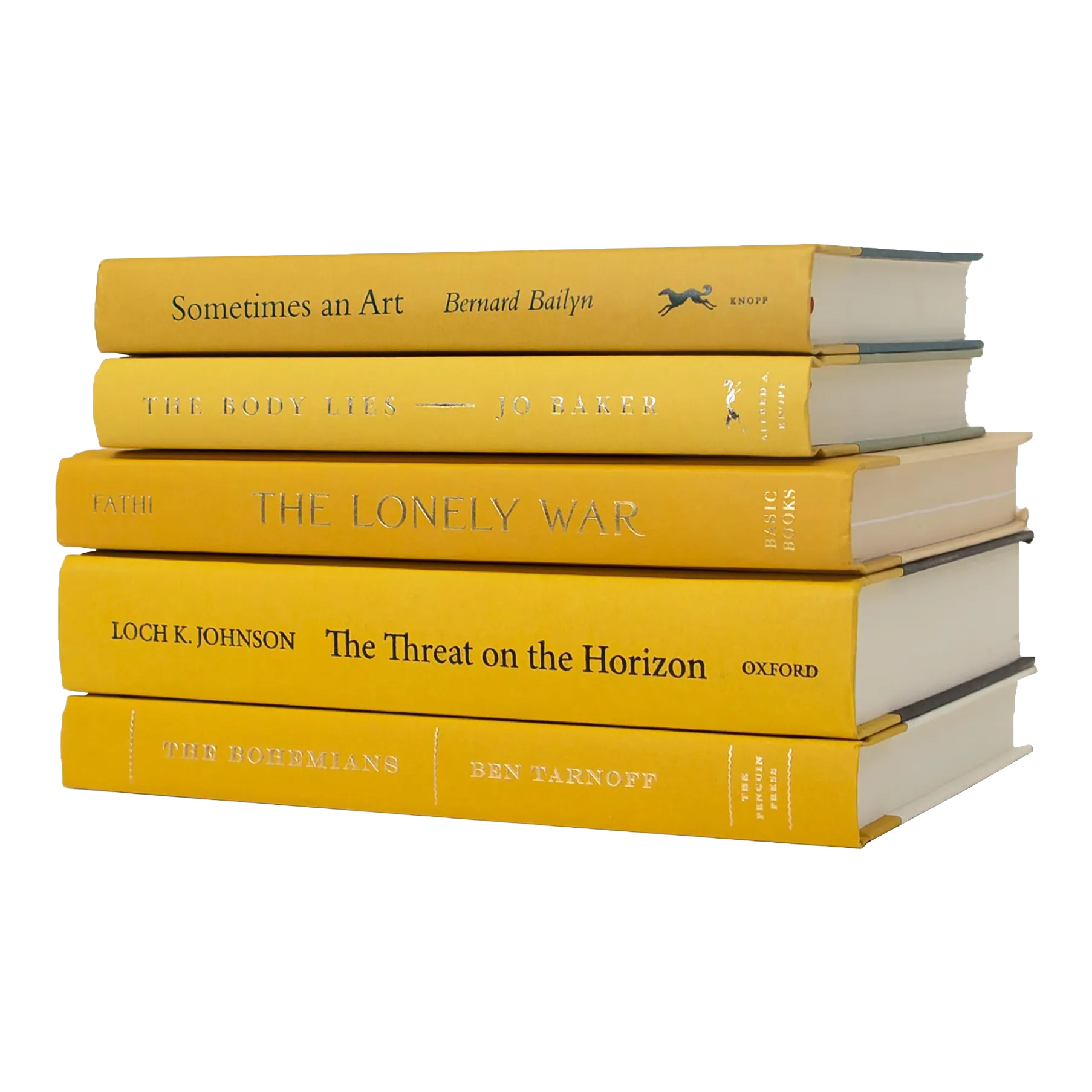 Modern Saffron Book Stack, S/5 | Chairish