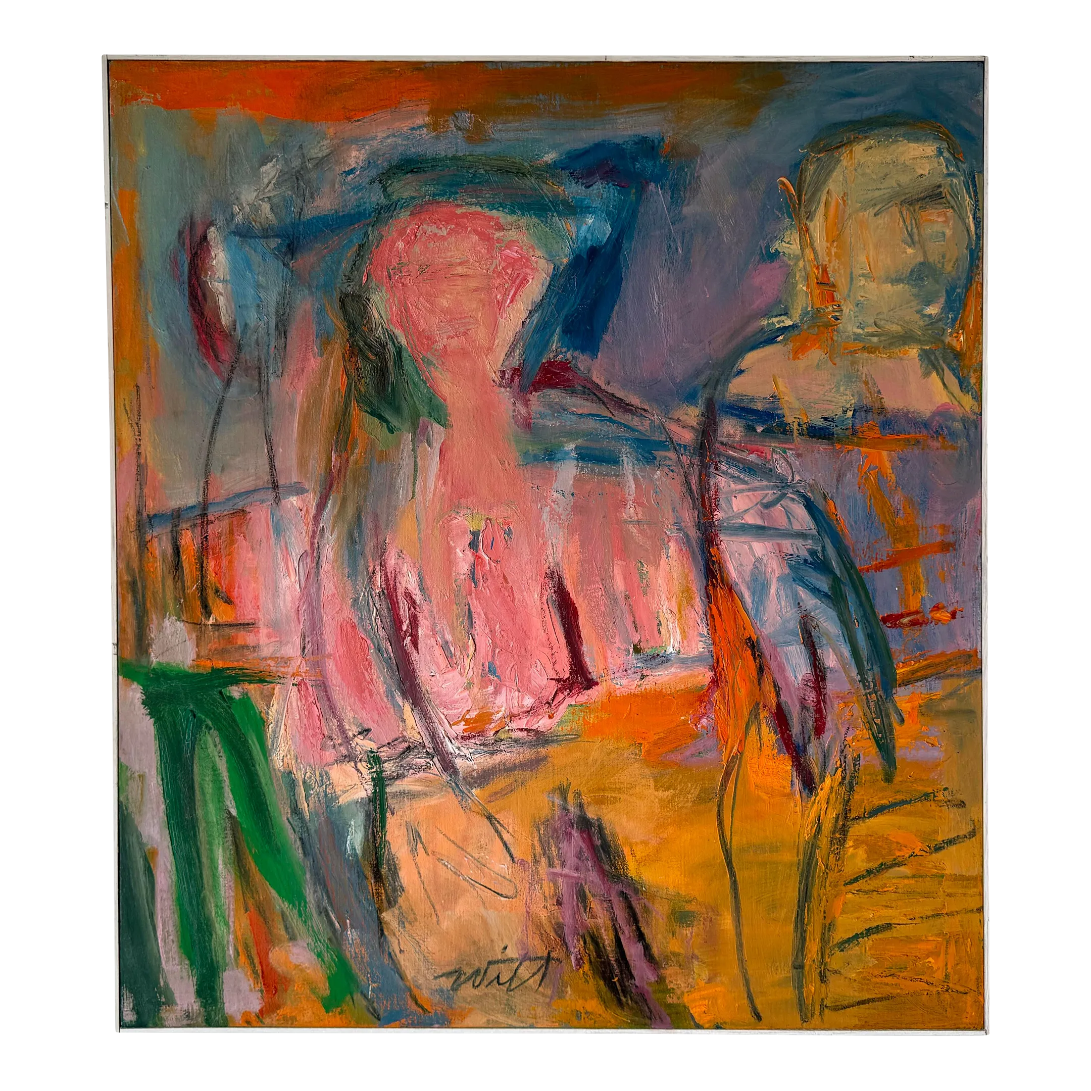 Bill Witt ( American, 1921-2013) Oil on Canvas Painting | Chairish