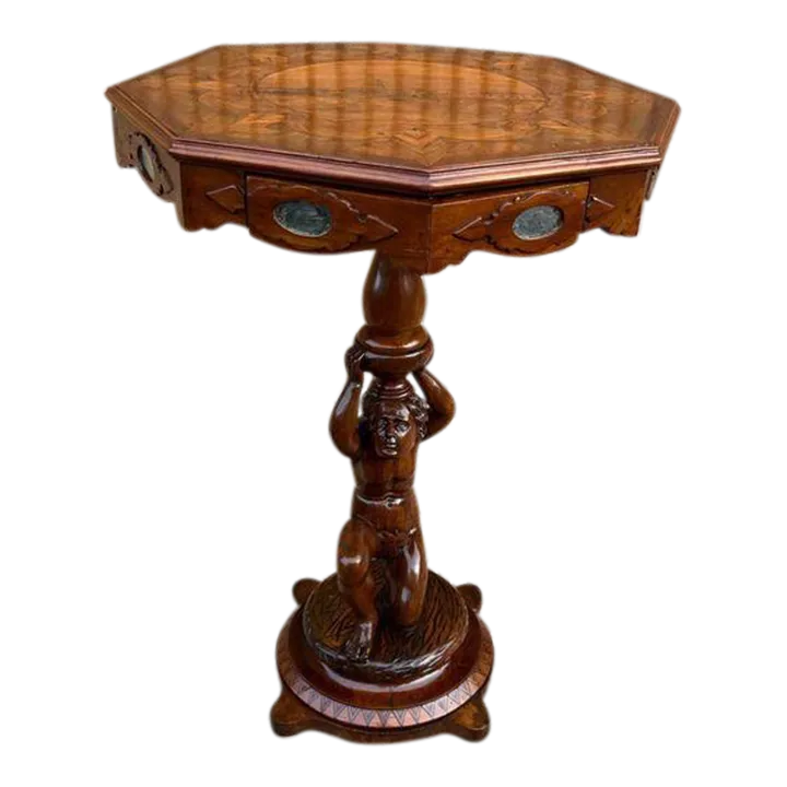 Antique Late 18th Century Italian Renaissance Revival Marquetry Walnut ...