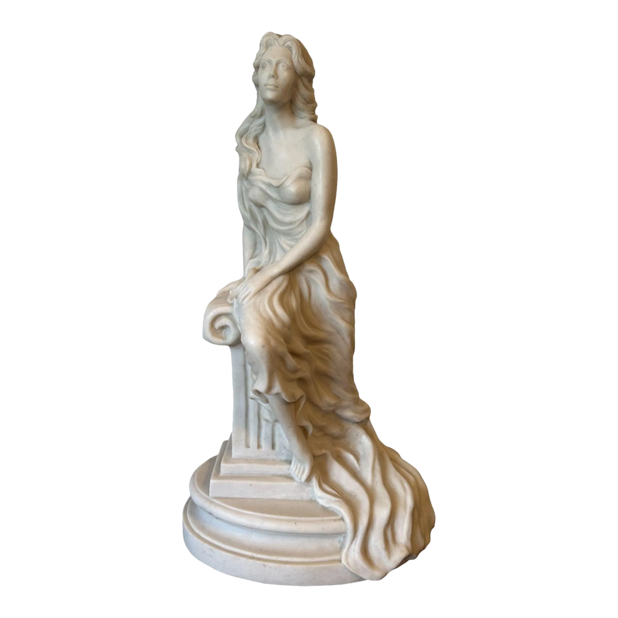 Vintage Art Nouveau Lady Alice Heath Durastone Statue | Chairish
