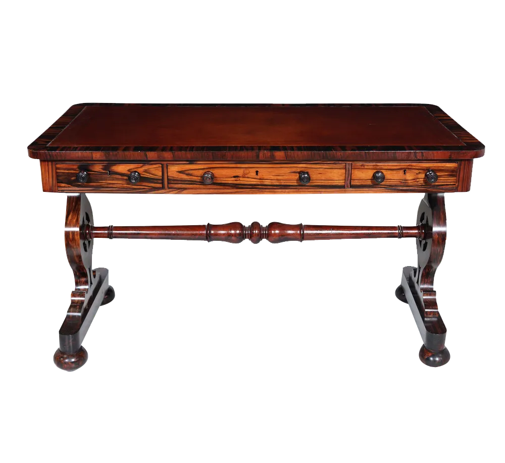 William IV Library Table or Desk in Calamander | Chairish