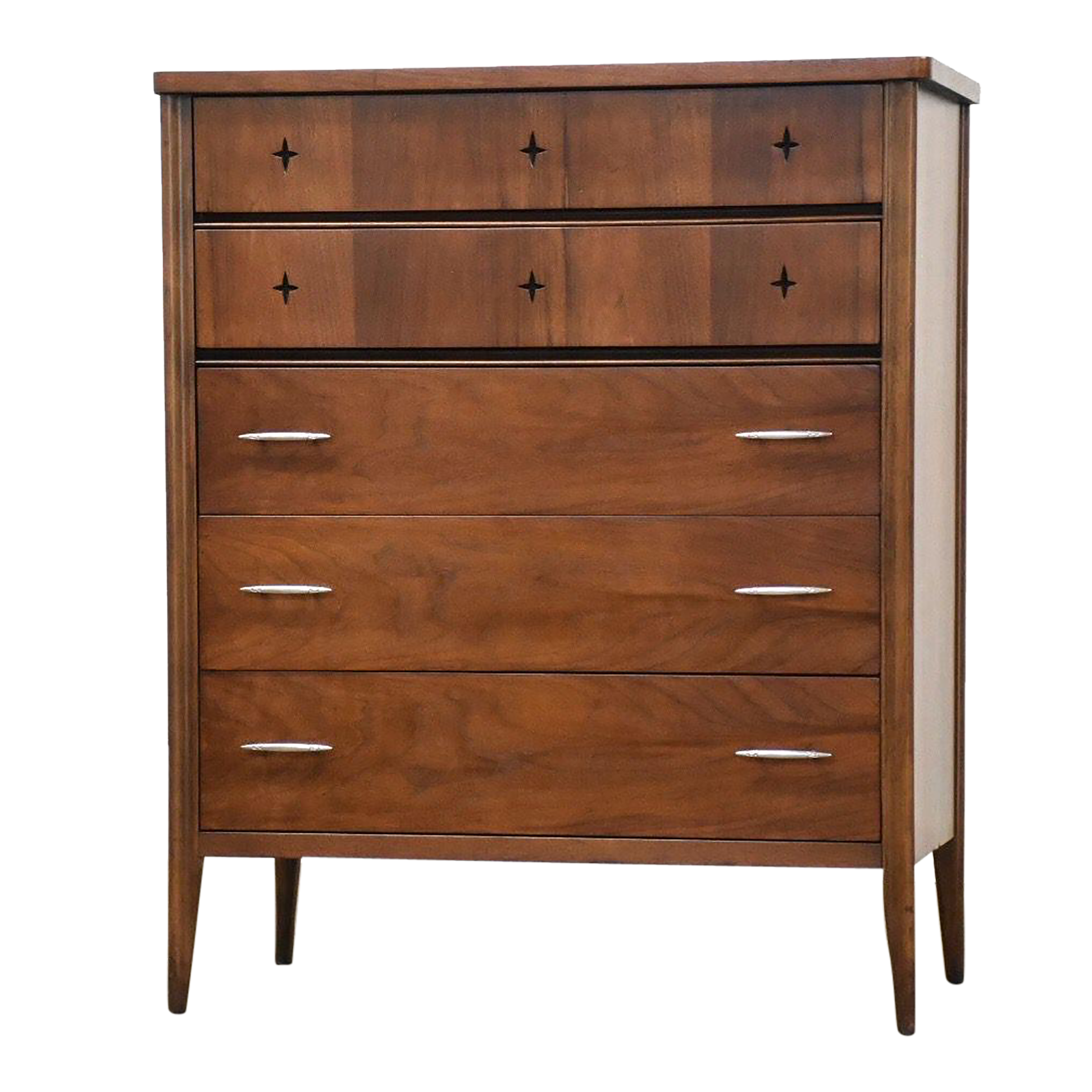 1960s Refinished Walnut Tall Dresser by Broyhill Saga Chairish