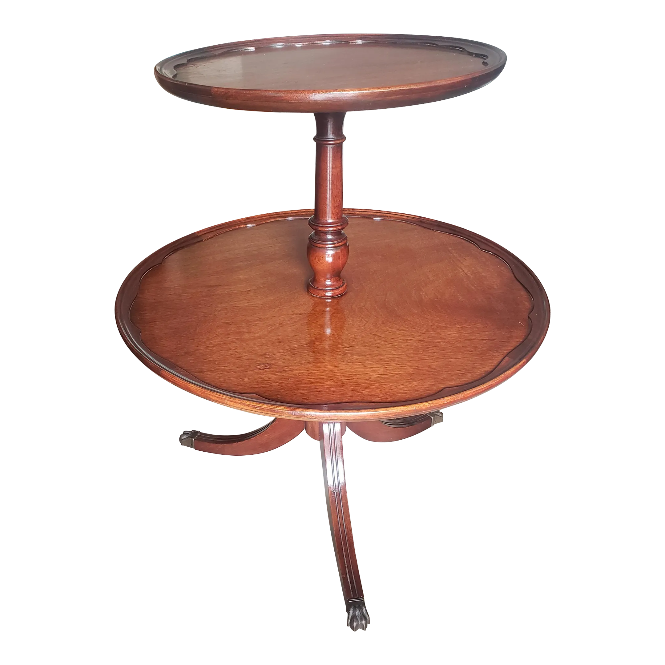 Brandt Furniture Solid Mahogany 2-Tier Tripod Pedestal Dumb Waiter ...