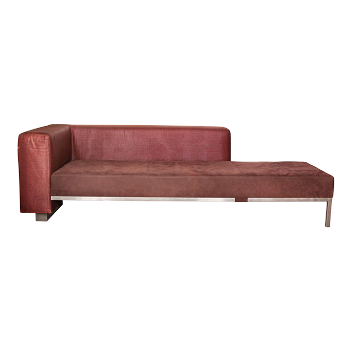 2000s Modern Daybed Sofa With Belgian Linen and Suede Upholstery | Chairish