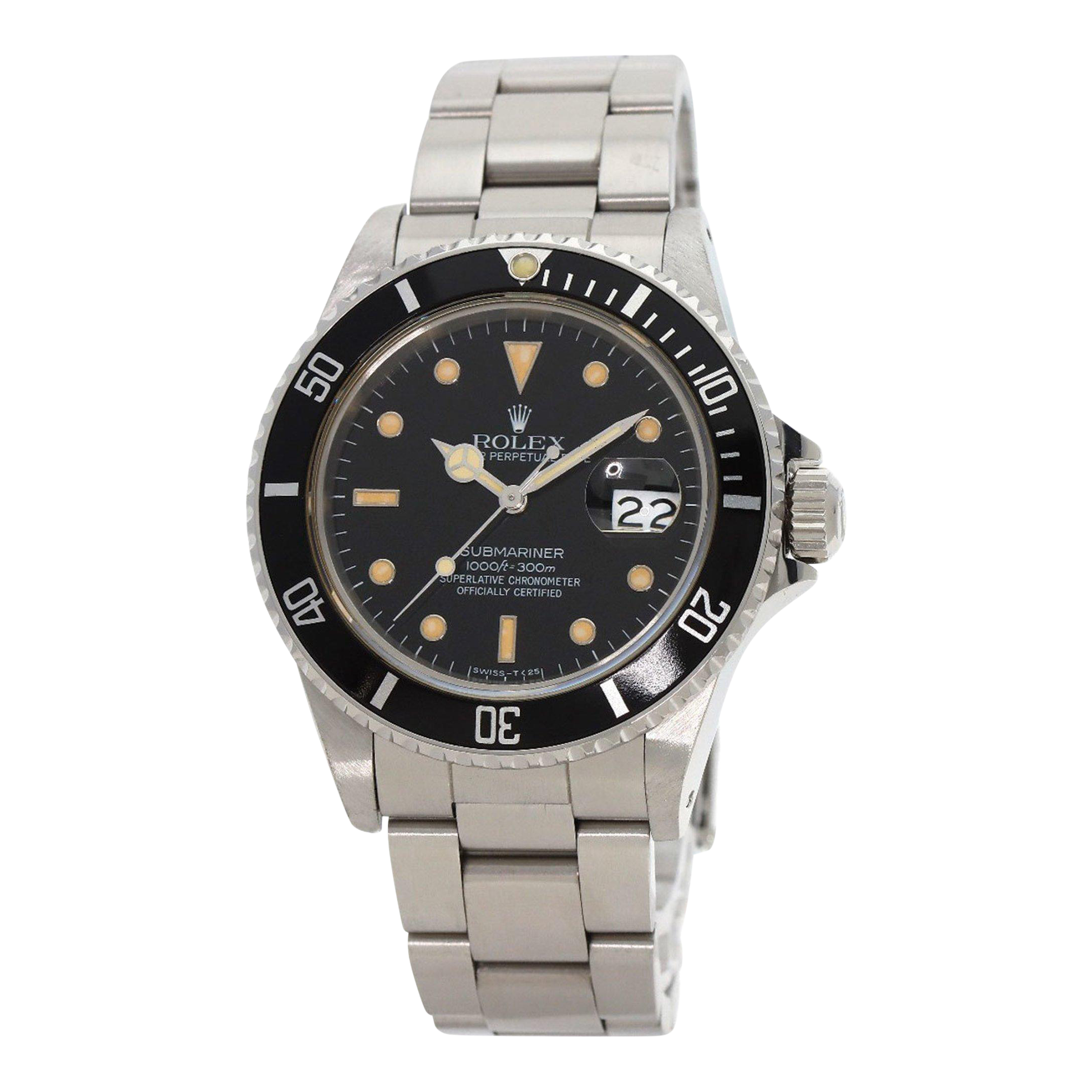 Rolex 16800 Submariner Date Tritium Late Model Full Set Wristwatch ...