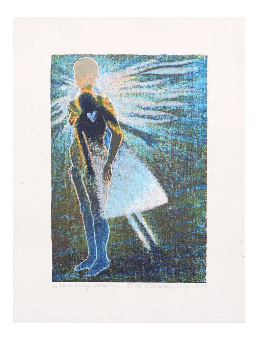 Deborah Rumer "Like a Breeze Passing" Print and Poem 1997 | Chairish