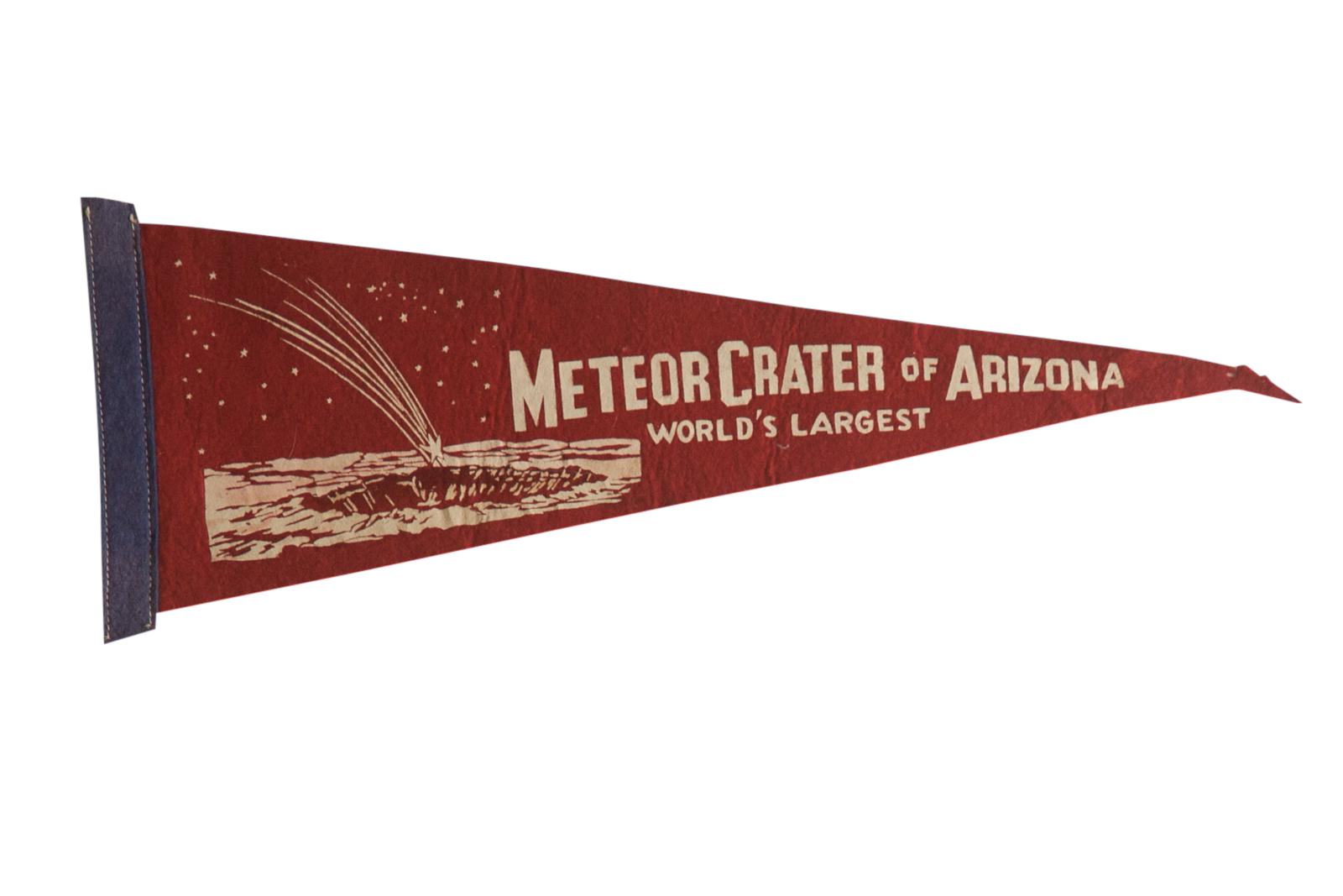 Vintage Meteor Crater of Arizona Felt Flag Pennant | Chairish