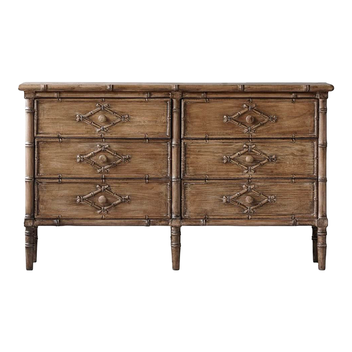 Matthew Izzo Home Six Drawer Bamboo Dresser | Chairish