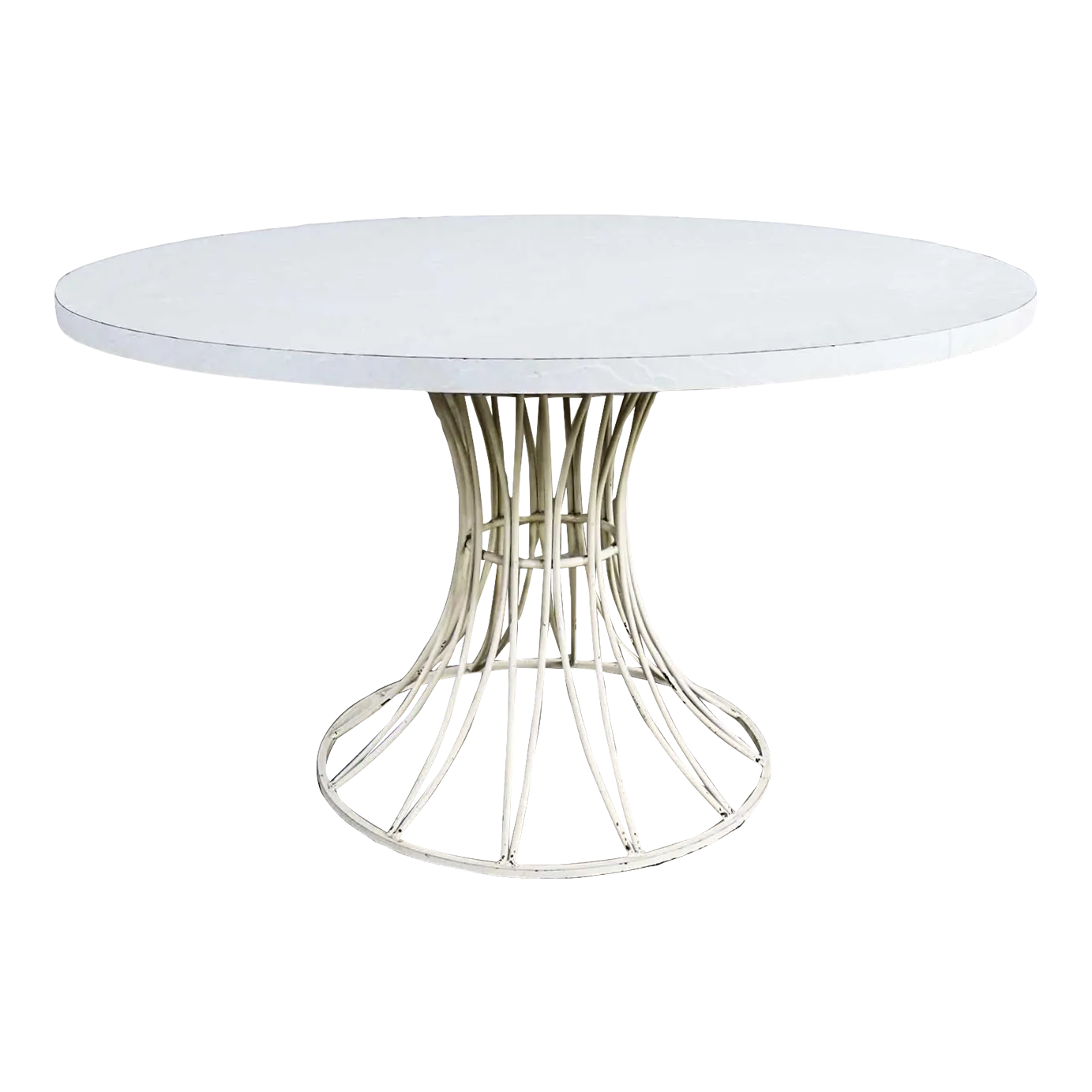 MCM Round Wrought Iron and Laminate Patio Dining Table by Max Stout for ...