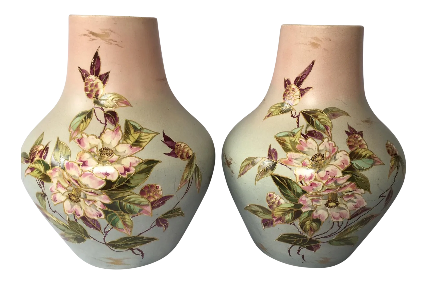 Thomas Forester Art Phoenix Vases - a Pair | Chairish