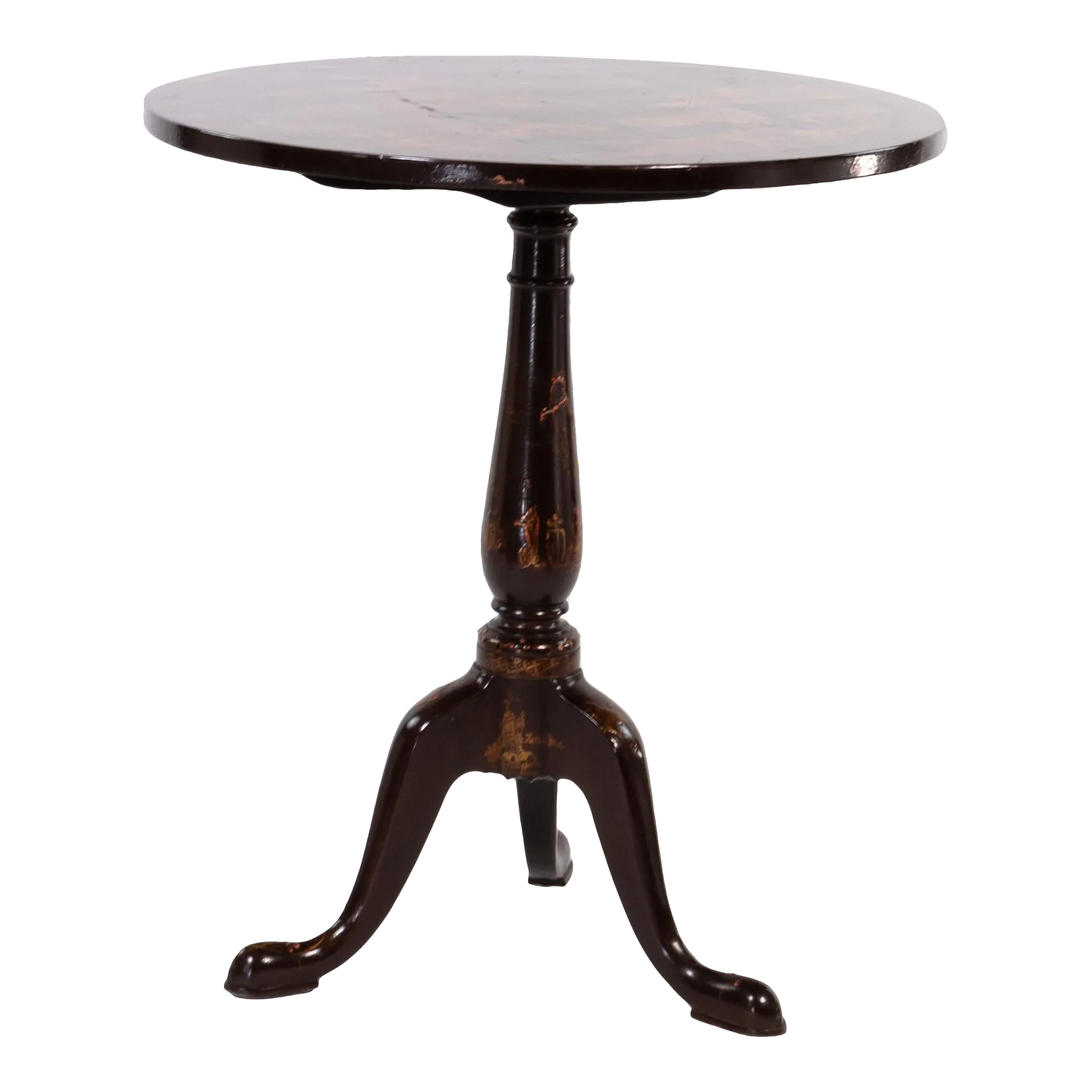 Regency Period Black and Gold Chinoiserie Painted Tilt-Top Tripod Table ...