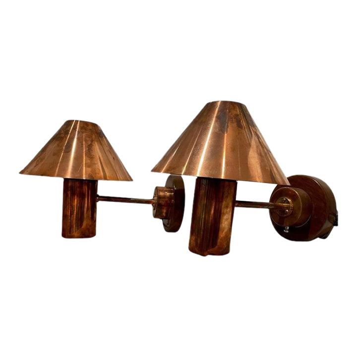Pair of Ship's Copper Bunk Wall Lights, 1970's | Chairish