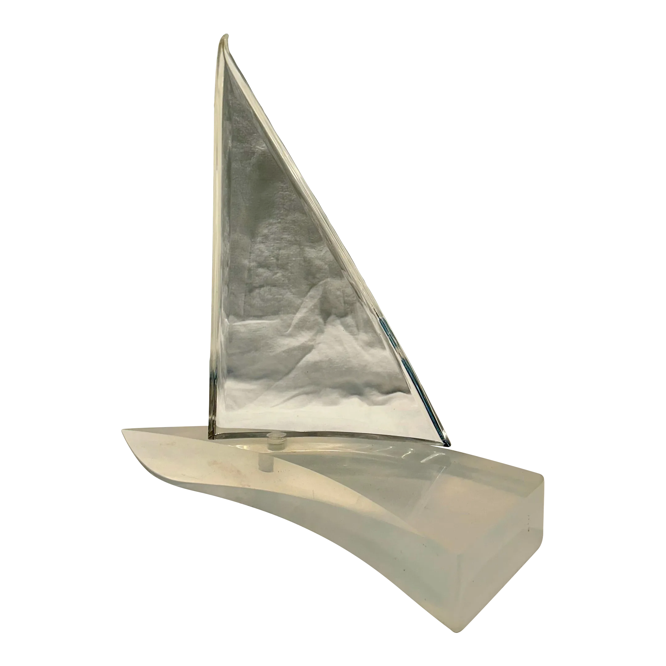 Mid Century Modern Lucite Sailbot With Pivoting Sail | Chairish