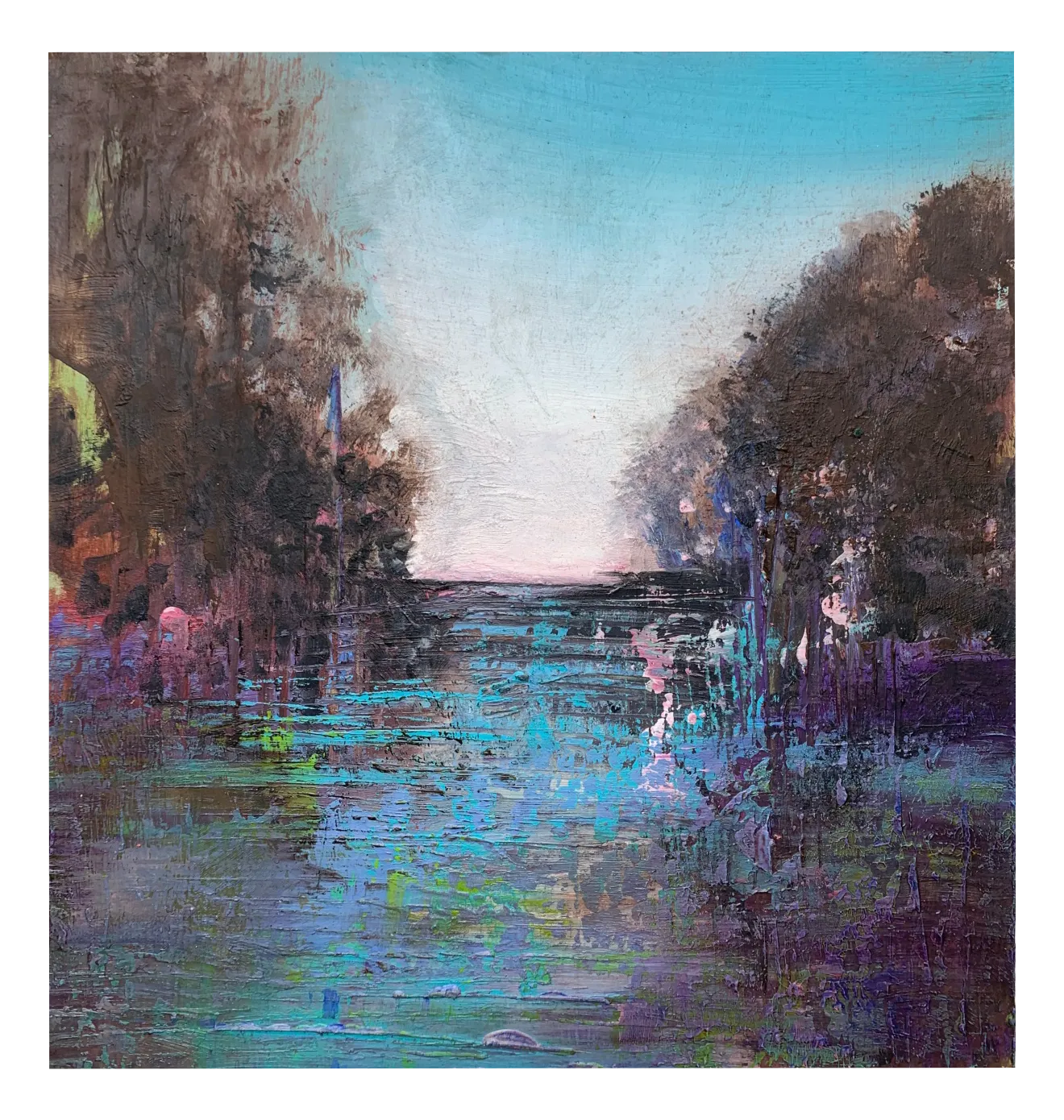 Barbara Hubert, Landscape II, 2024, Oil on Board | Chairish