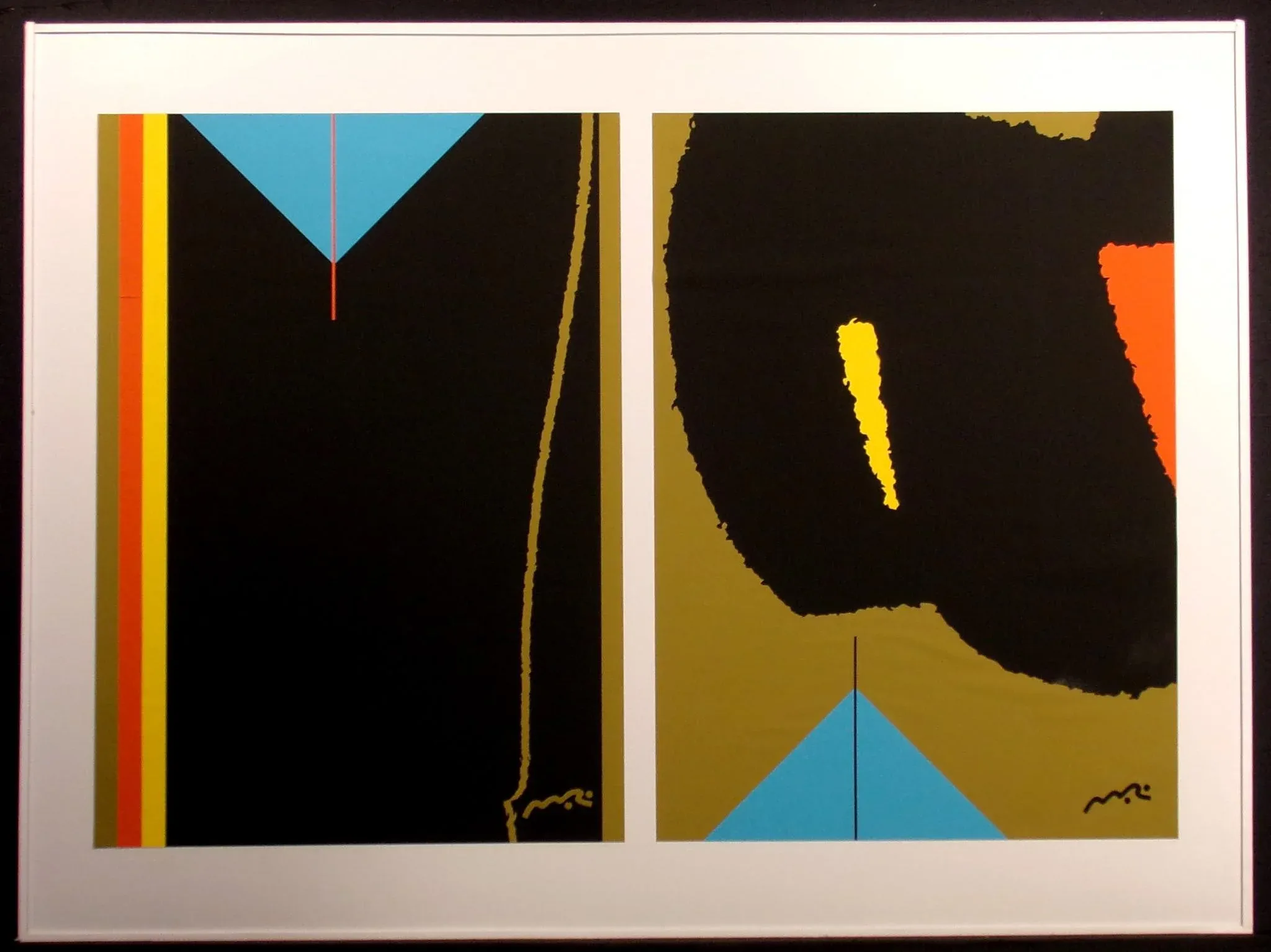 1980s Matthew Ruddy "Blue Pyramid 2" Original Paper Collage | Chairish