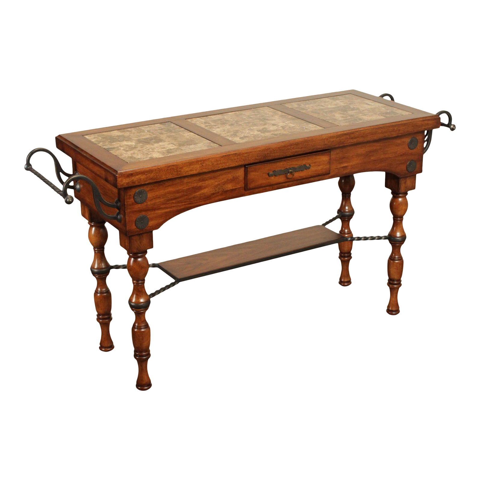 Palmer Home Spanish Baroque Style Marble Top Console or Kitchen Island ...
